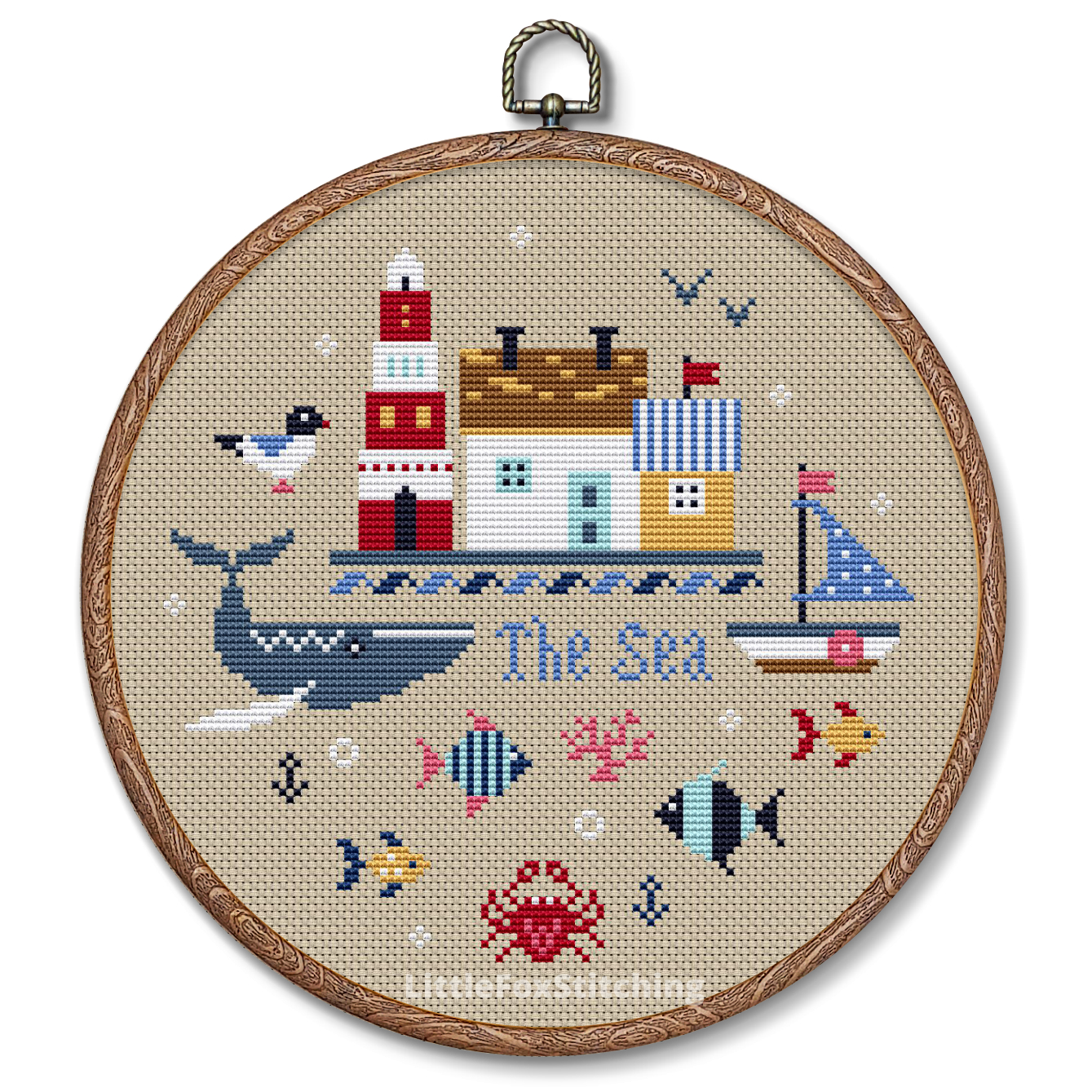 Cross Stitch Pattern The Sea Sampler Sea Fish | Inspire Uplift