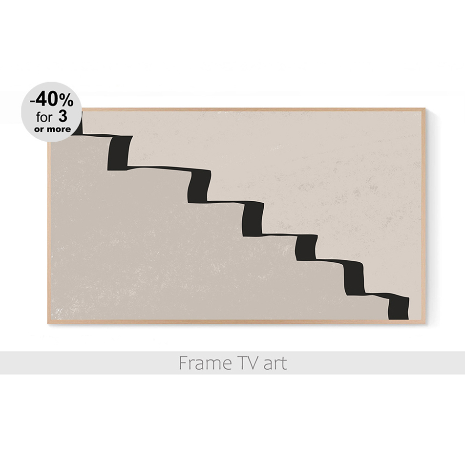 Samsung Frame Tv Art | 4K Abstract Black And Gold Flower Leaves Art For ...