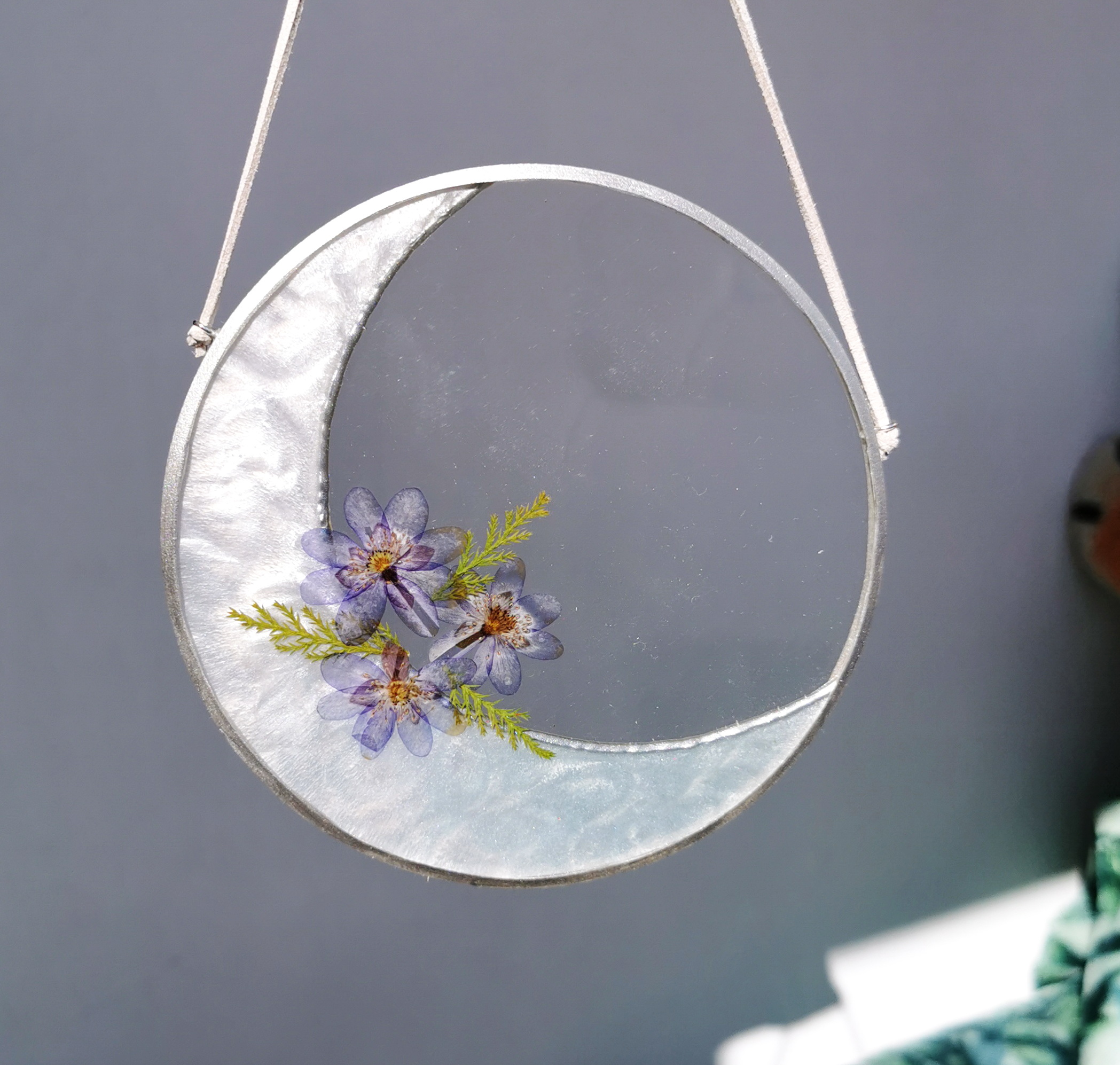 Resin moon window decor framed pressed flower frame Celestia - Inspire ...