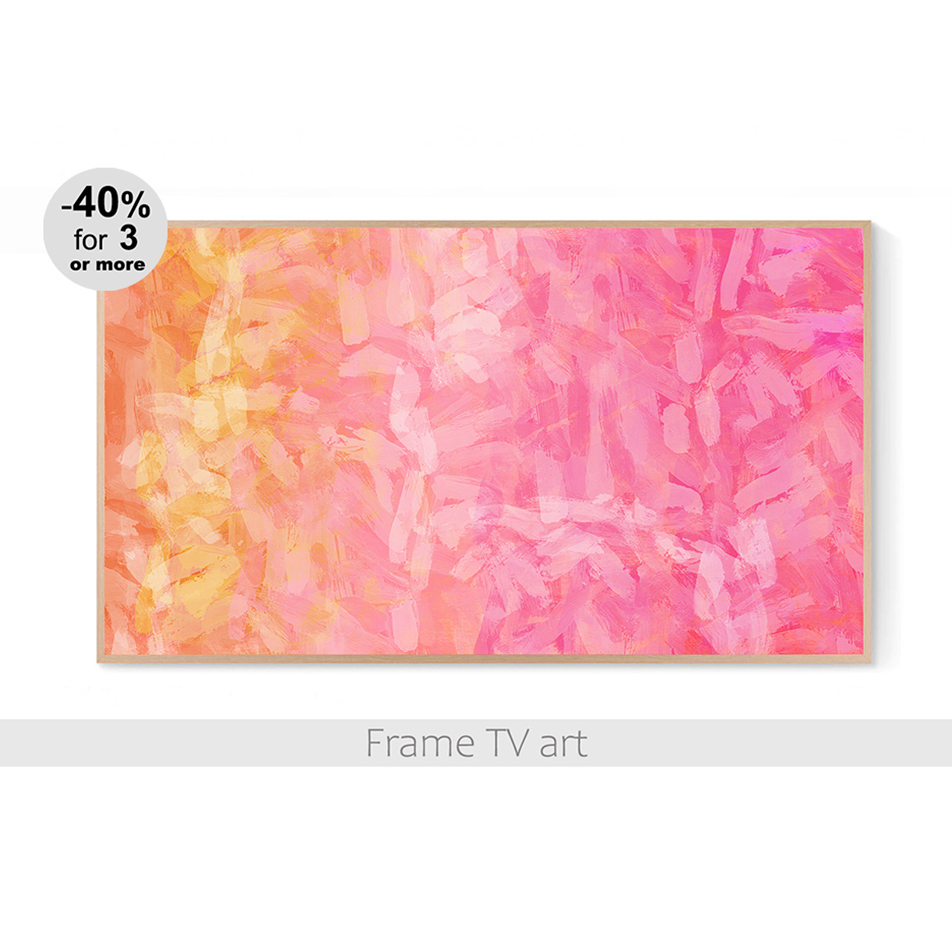 Samsung Frame Tv Art Abstract, Tv Frame Modern Art 4K, Pink | Inspire ...