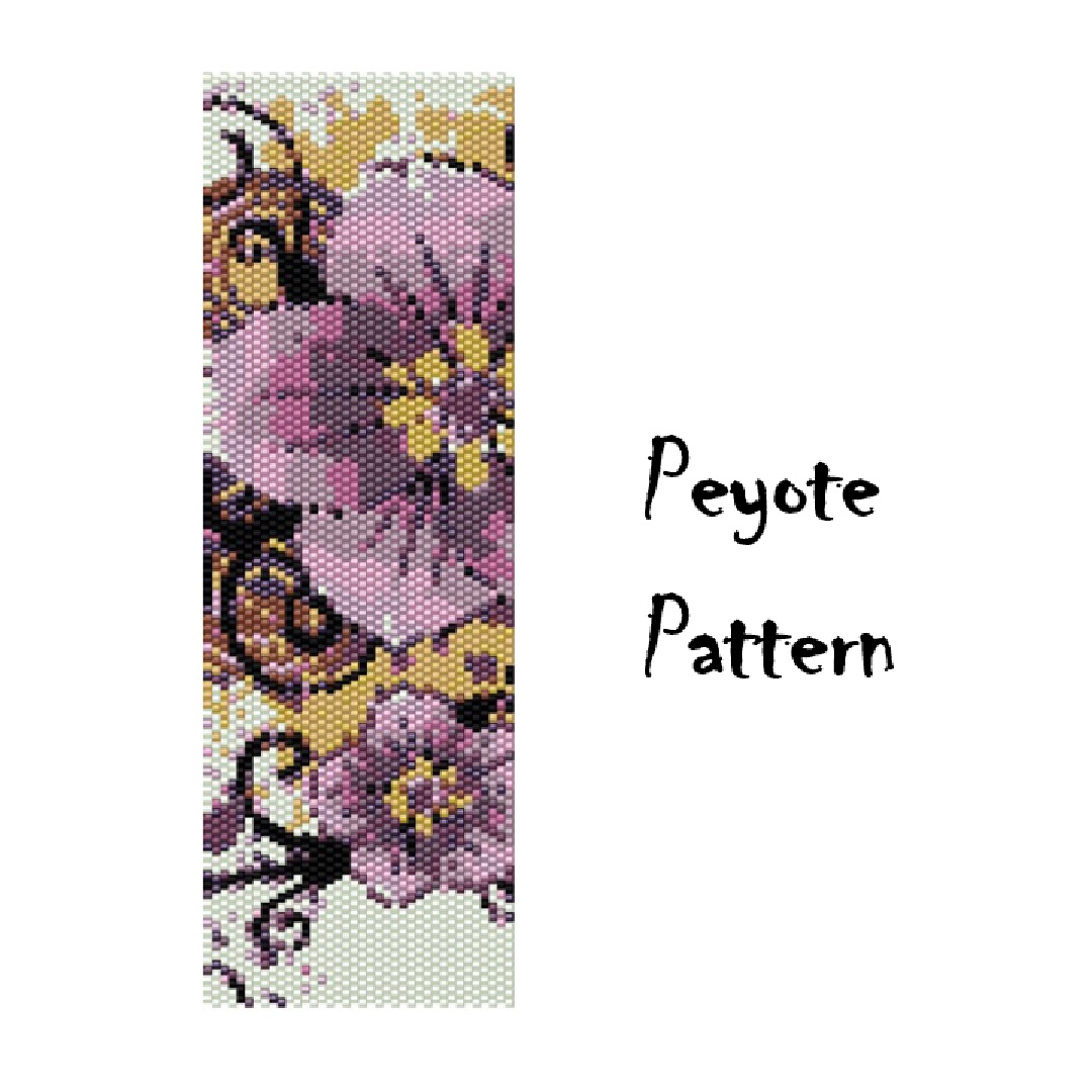 Flower Peyote Beading Pattern, Seed Bead Bracelet, Peyoted B | Inspire ...