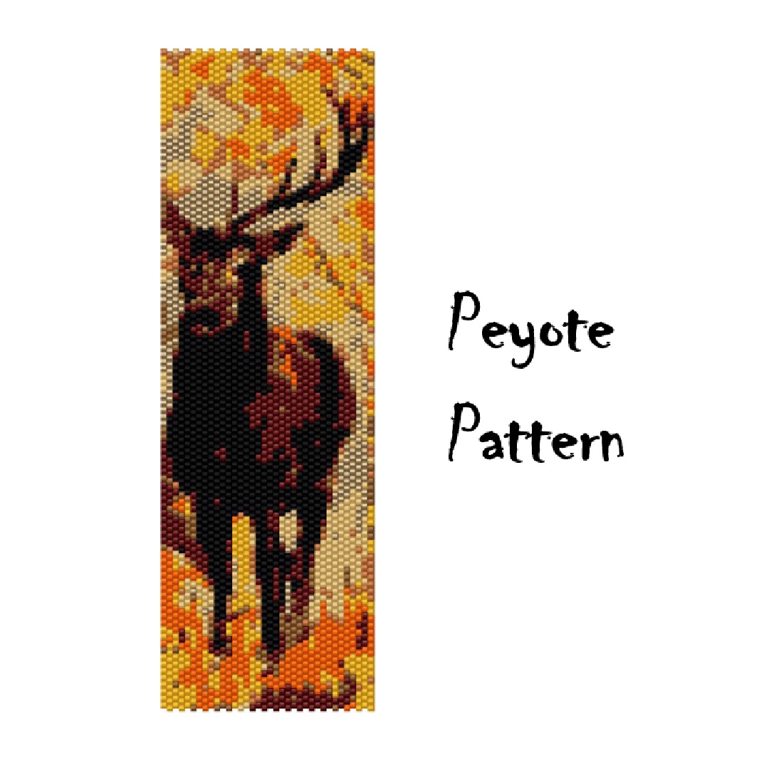 Autumn Deer Peyote beading pattern, seed bead bracelet, bead | Inspire ...