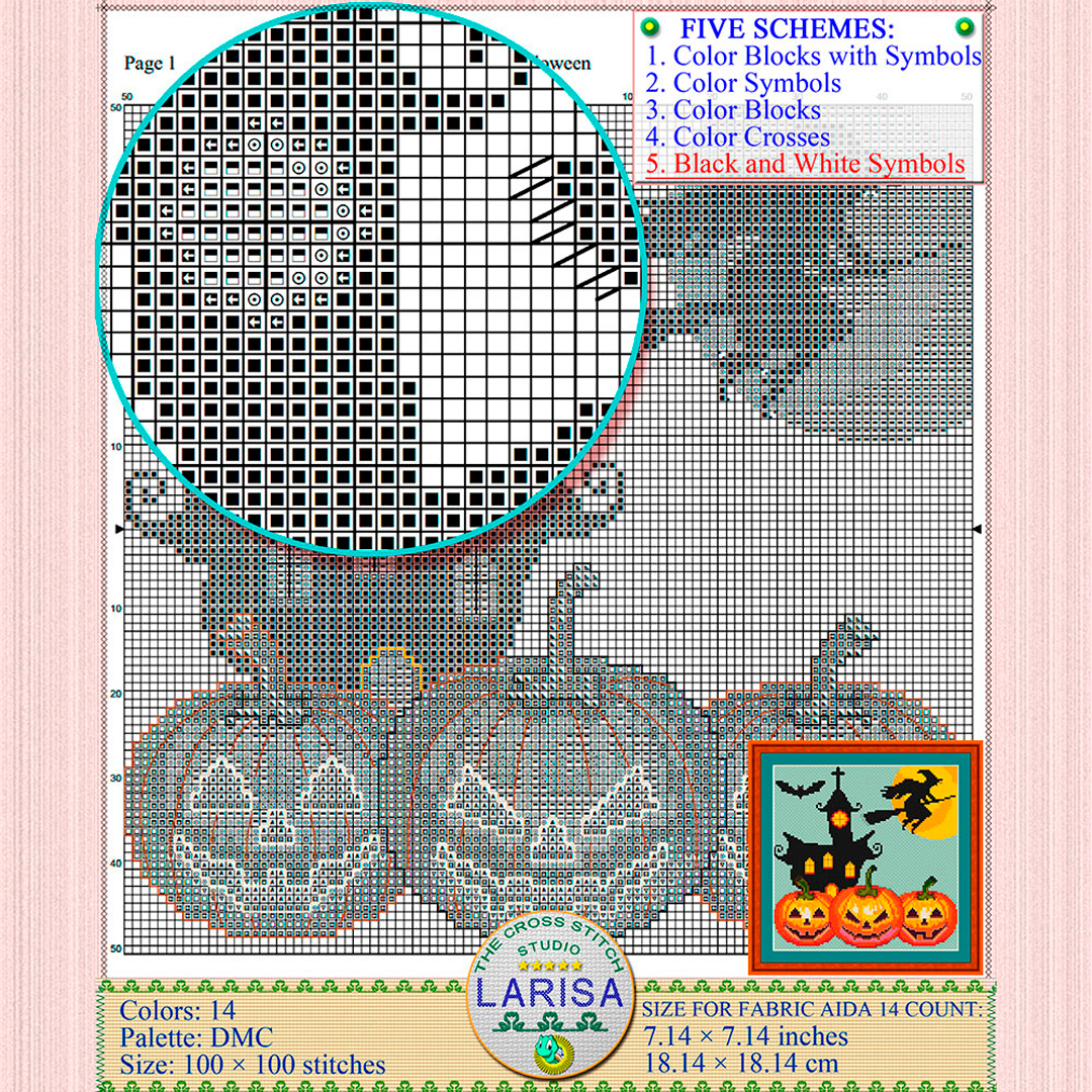 Halloween Cross Stitch Pattern | Halloween Pumpkins - Inspire Uplift