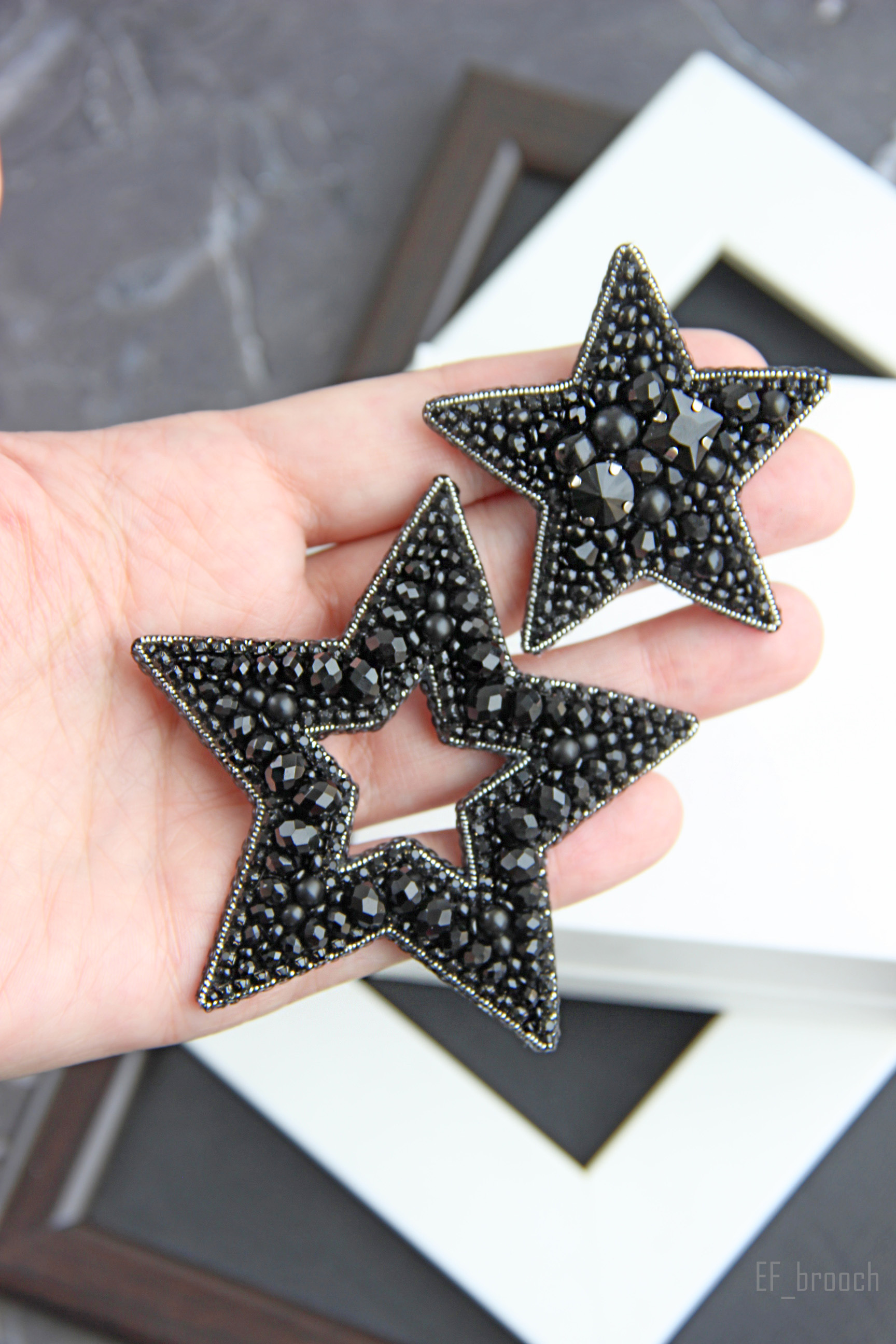 Beaded brooch star Embroidered pin star Beaded brooch | Inspire Uplift