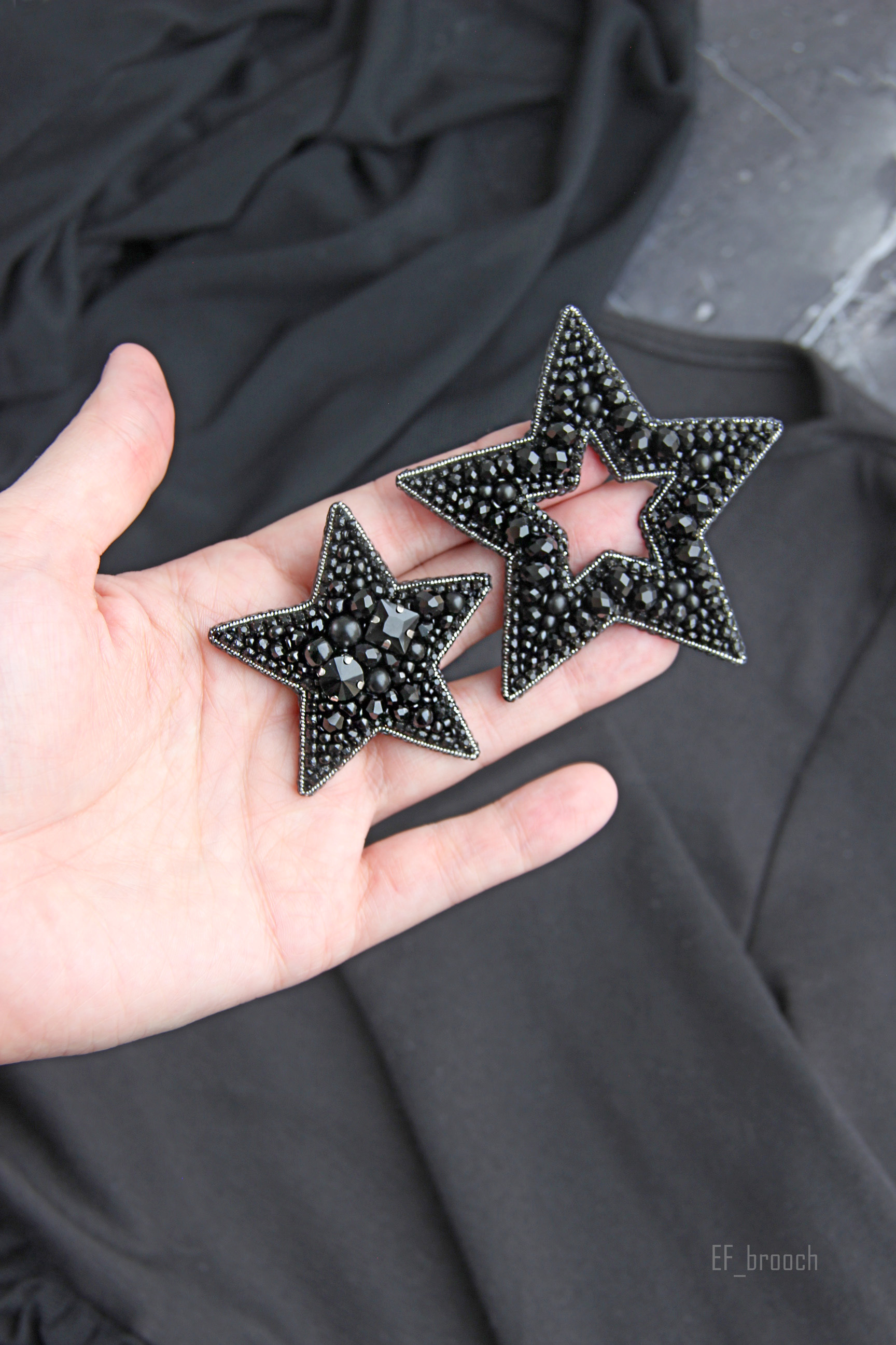 Beaded brooch star Embroidered pin star Beaded brooch - Inspire Uplift