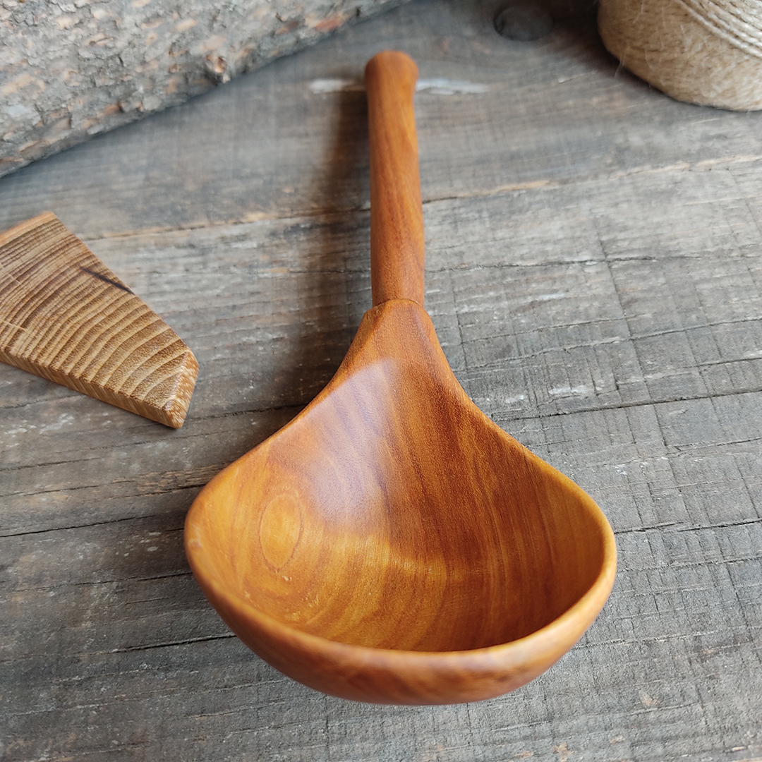 Unique handmade wooden serving spoon, handmade wooden gift - Inspire Uplift