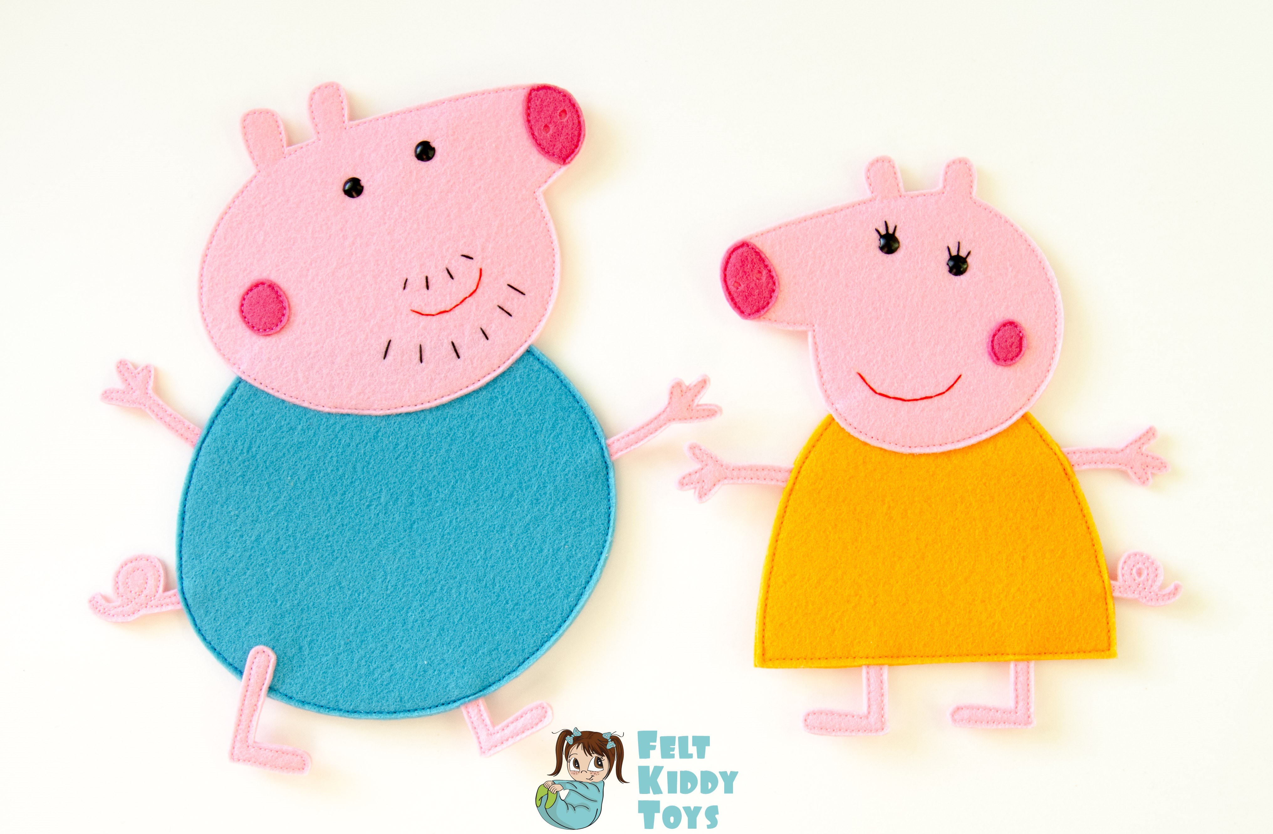 Peppa Pig family and friends from felt - Inspire Uplift