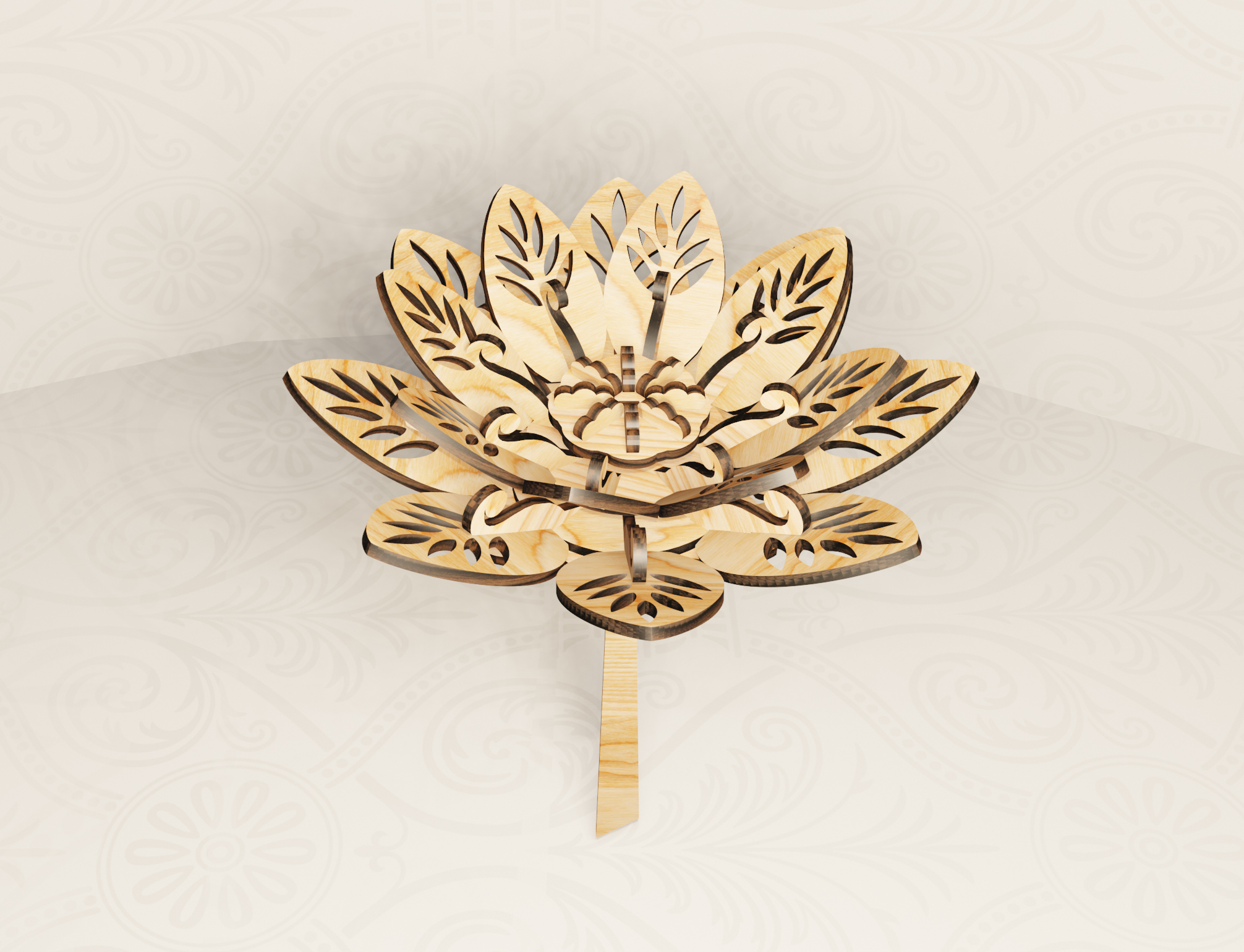 Flower 2 vector model for laser cut cnc plan, 3 mm, DXF CDR - Inspire ...