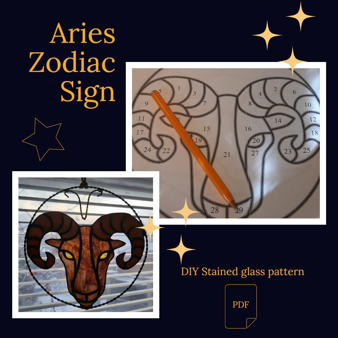 Aries zodiac sign/ Digital Download / Stained Glass Pattern - Inspire ...