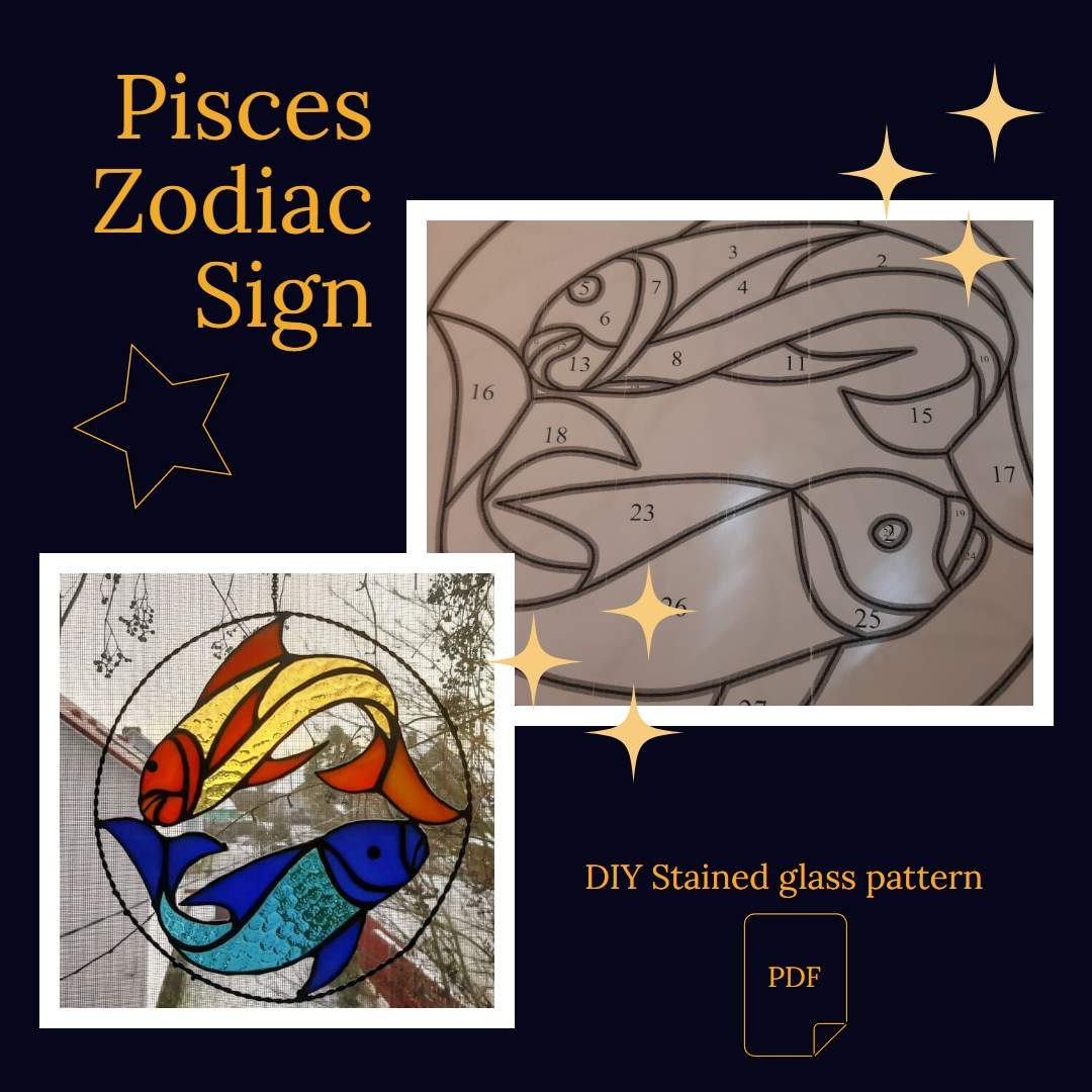 Pisces zodiac sign/ Digital Download / Stained Glass Pattern - Inspire ...