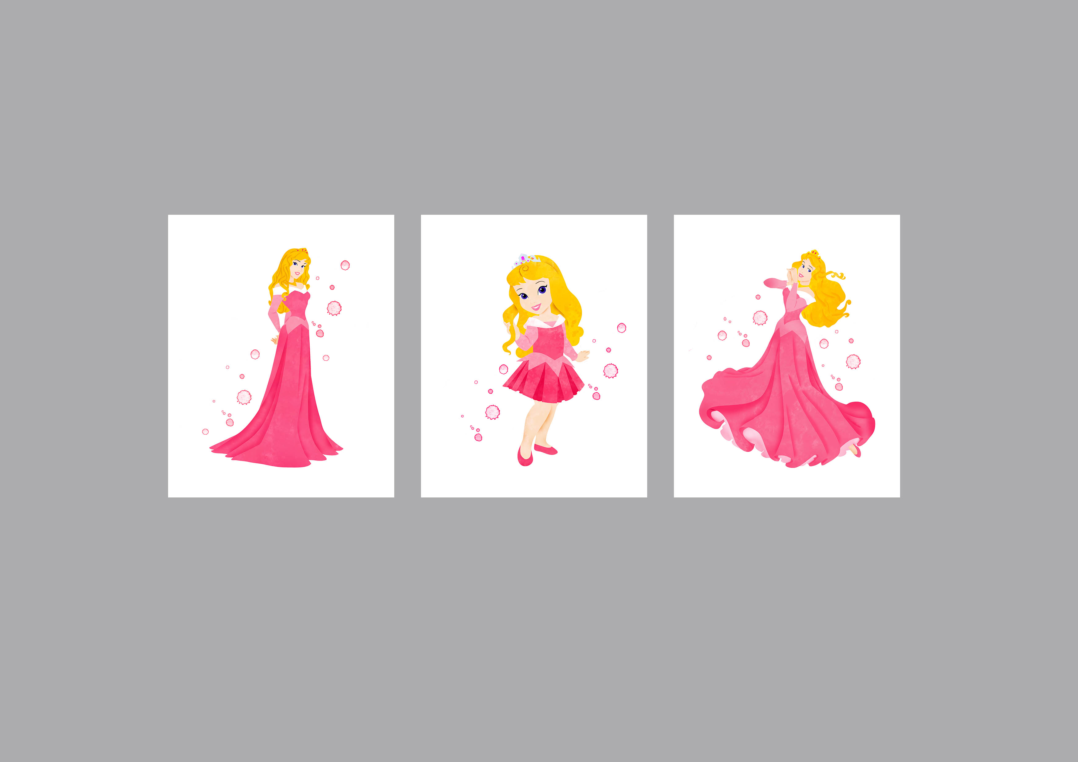 Princess Aurora Set Disney Art Print Digital Files nursery | Inspire Uplift