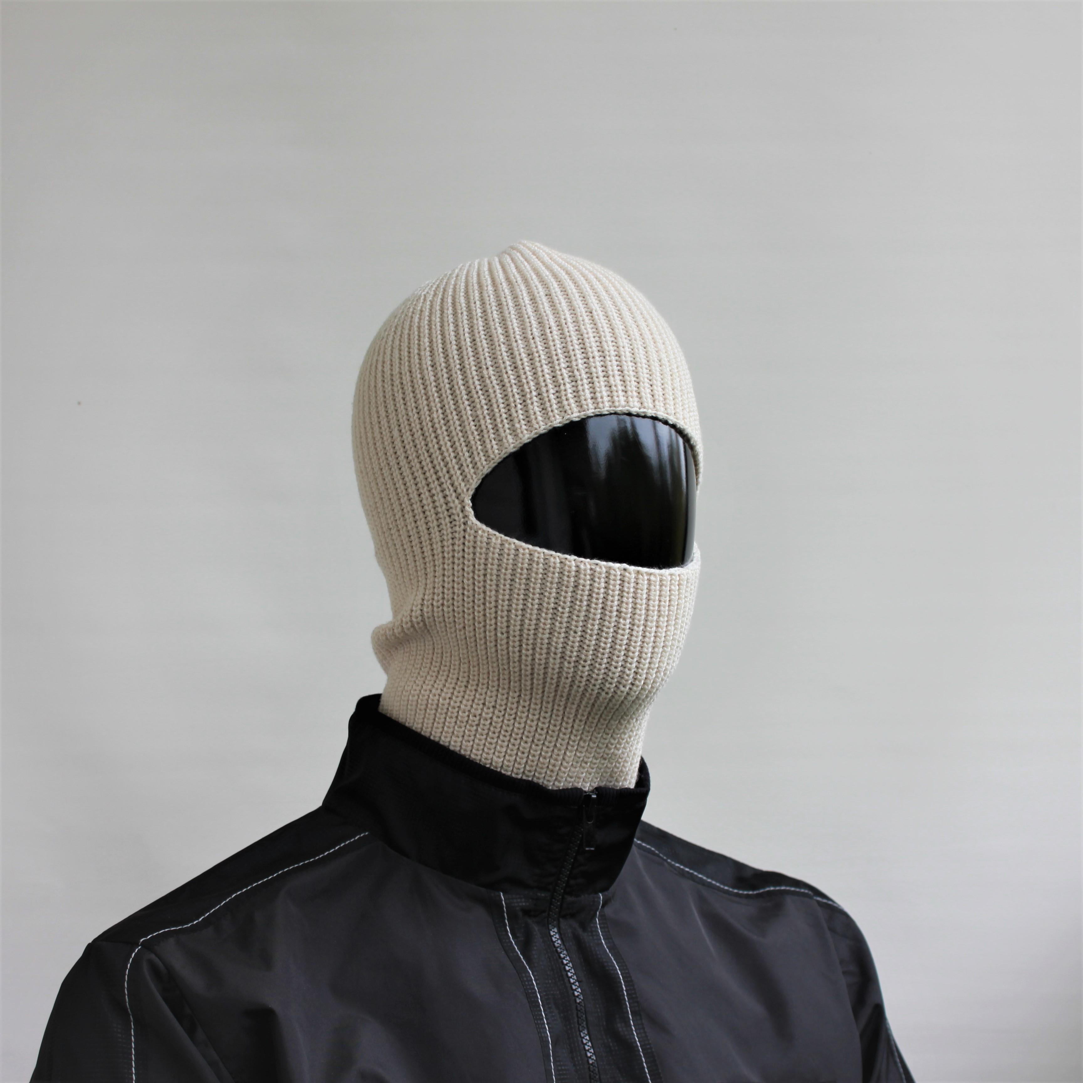 Balaclava hat white cream color, knit balaclava - Inspire Uplift