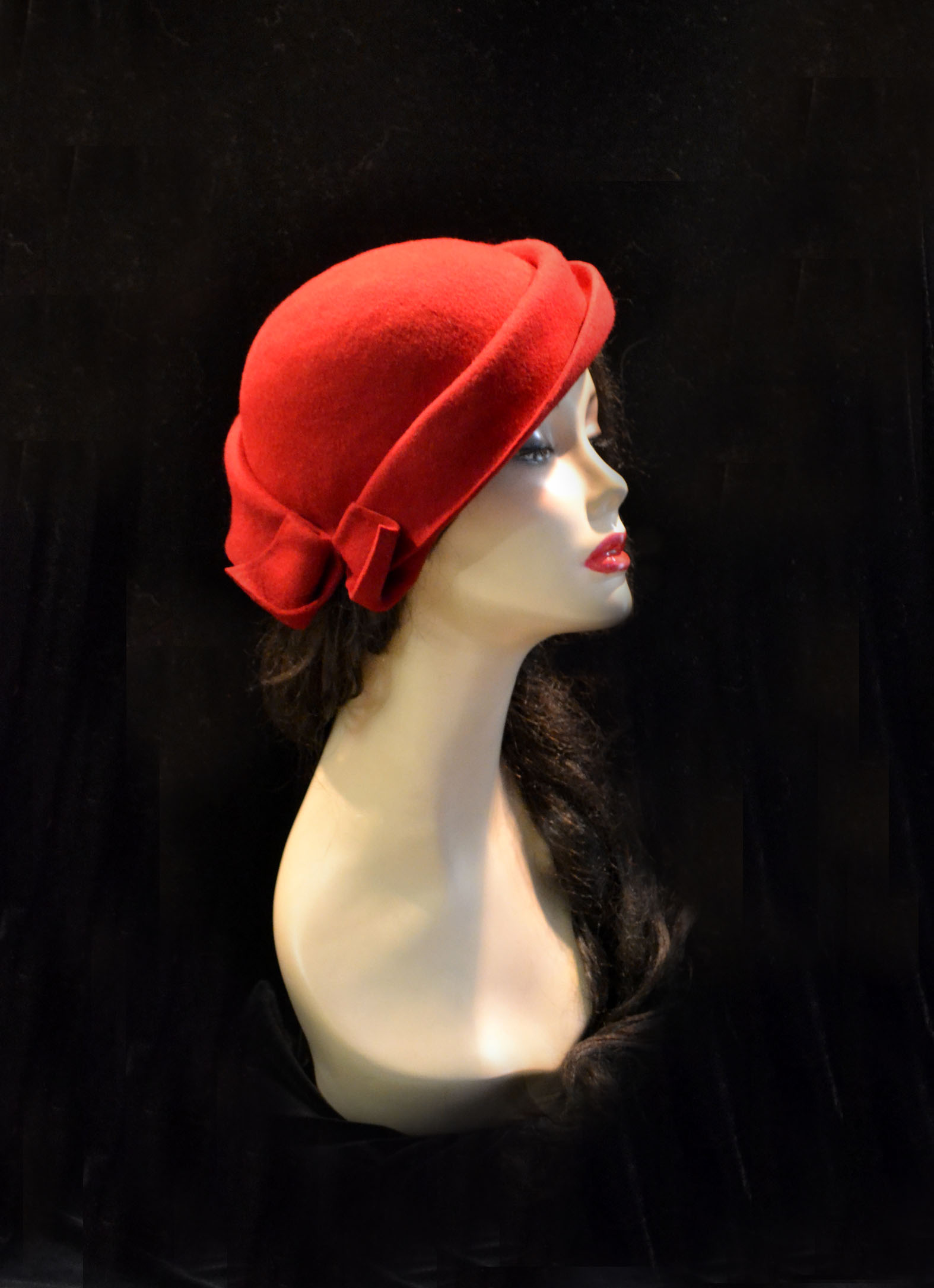 red vintage hat, 1920s style hat, winter hat ,1930s hat, 194 - Inspire ...