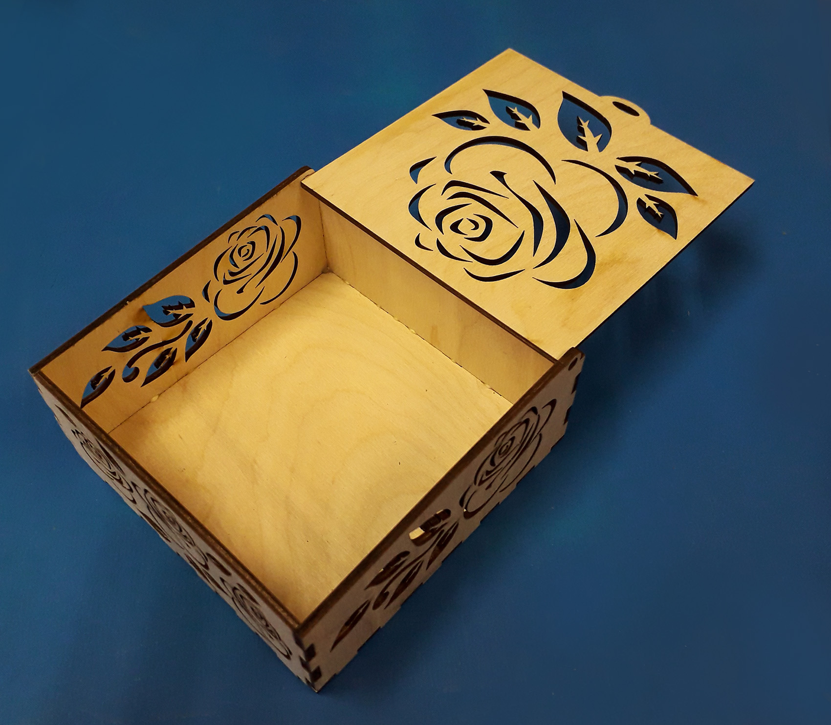 Square rose box vector model for laser cut cnc, 3 mm, DXF CD - Inspire ...