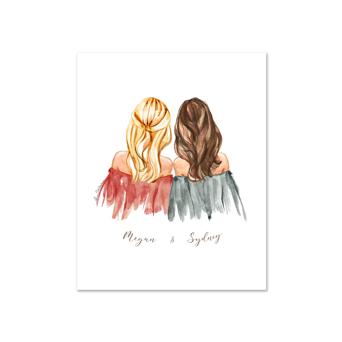 Personalized Gifts for best friends, Best friends custom art - Inspire ...
