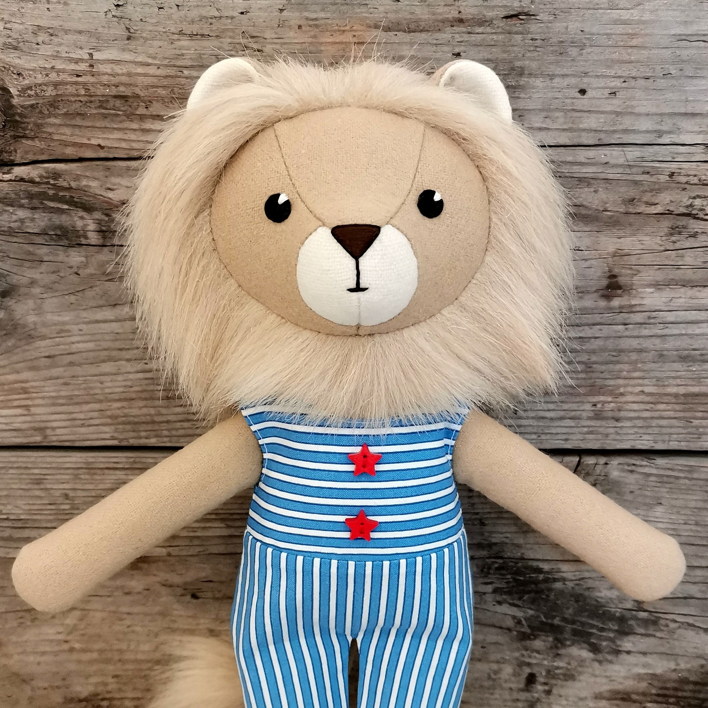 Beige lion boy, handmade wool doll, lion stuffed toy | Inspire Uplift