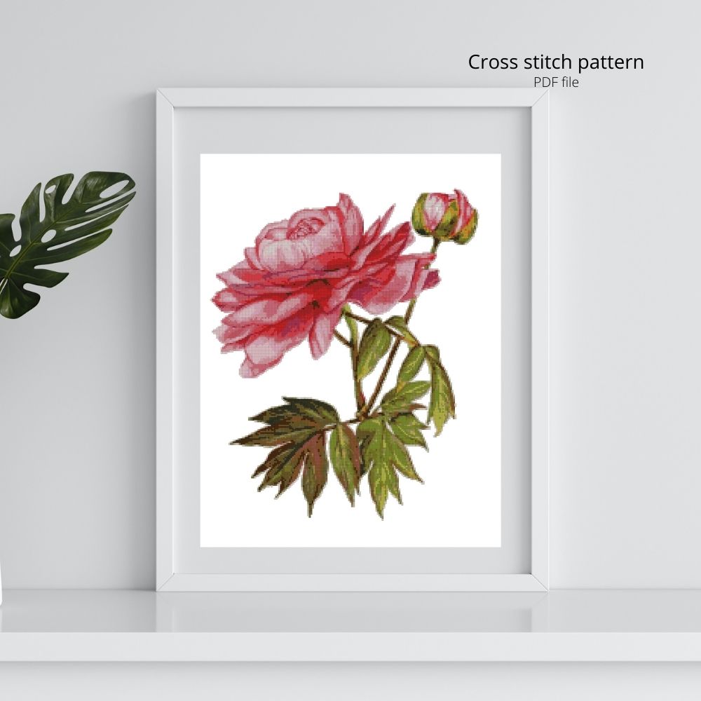 Peony Cross Stitch | Inspire Uplift