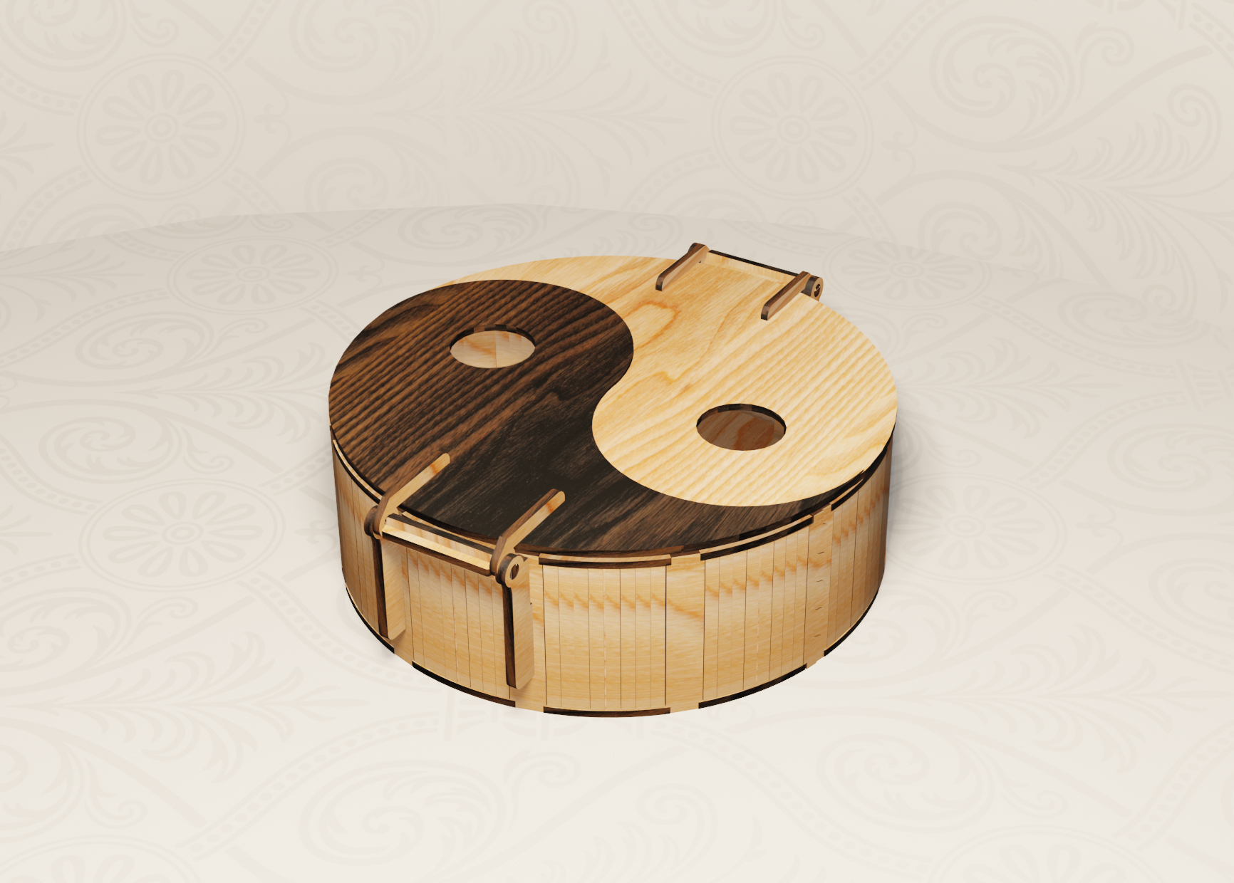 Ying yang box vector model for laser cut cnc plan, for 3, 4 - Inspire ...