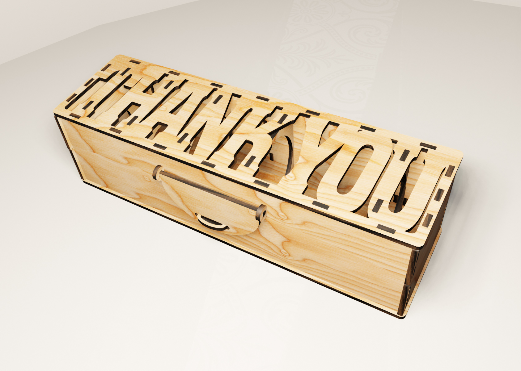 Thank you Wine box, present box vector model for laser cut g - Inspire ...