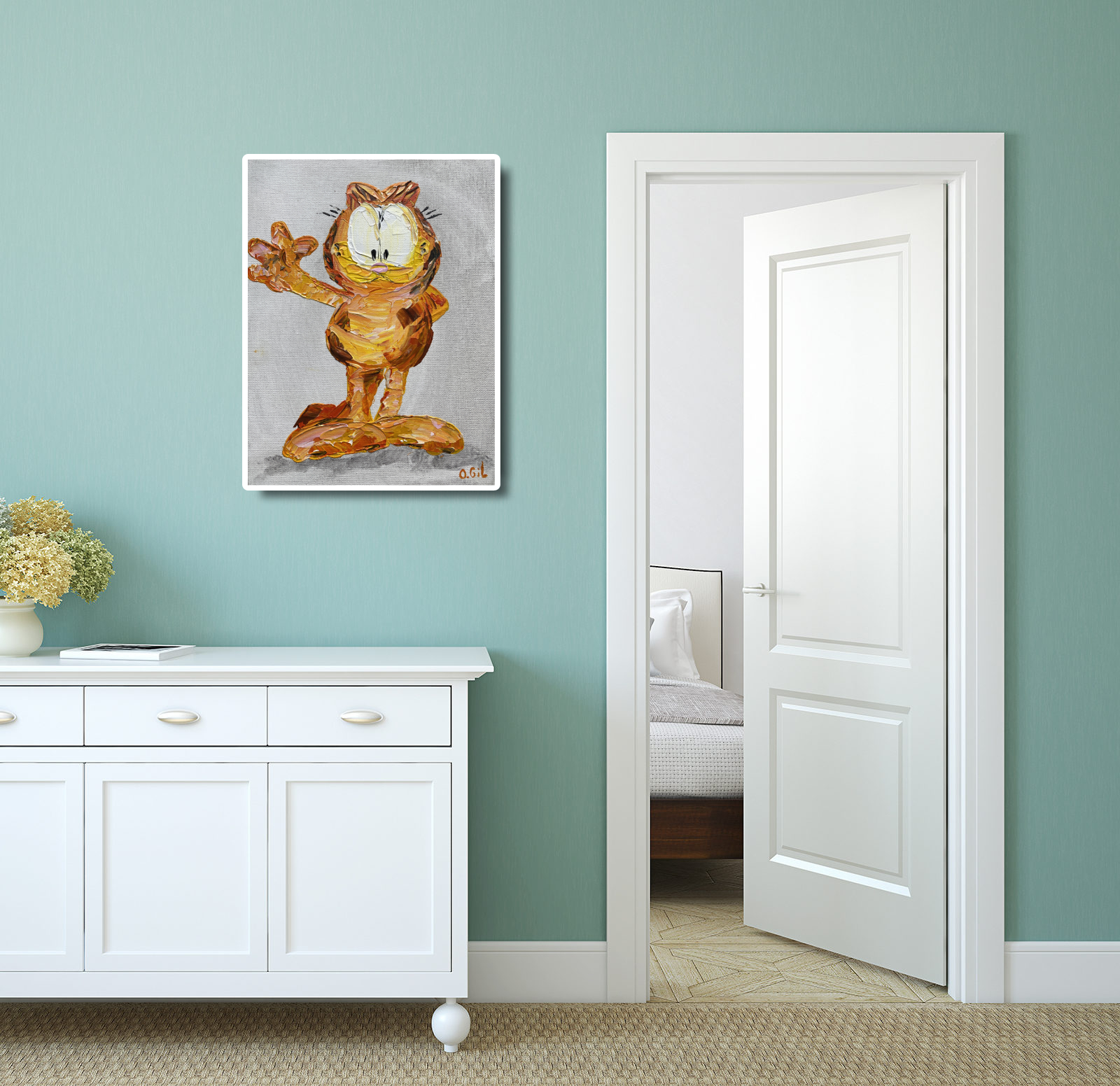 Garfield Wall Art / Garfield Canvas Painting / Garfield Orig - Inspire ...