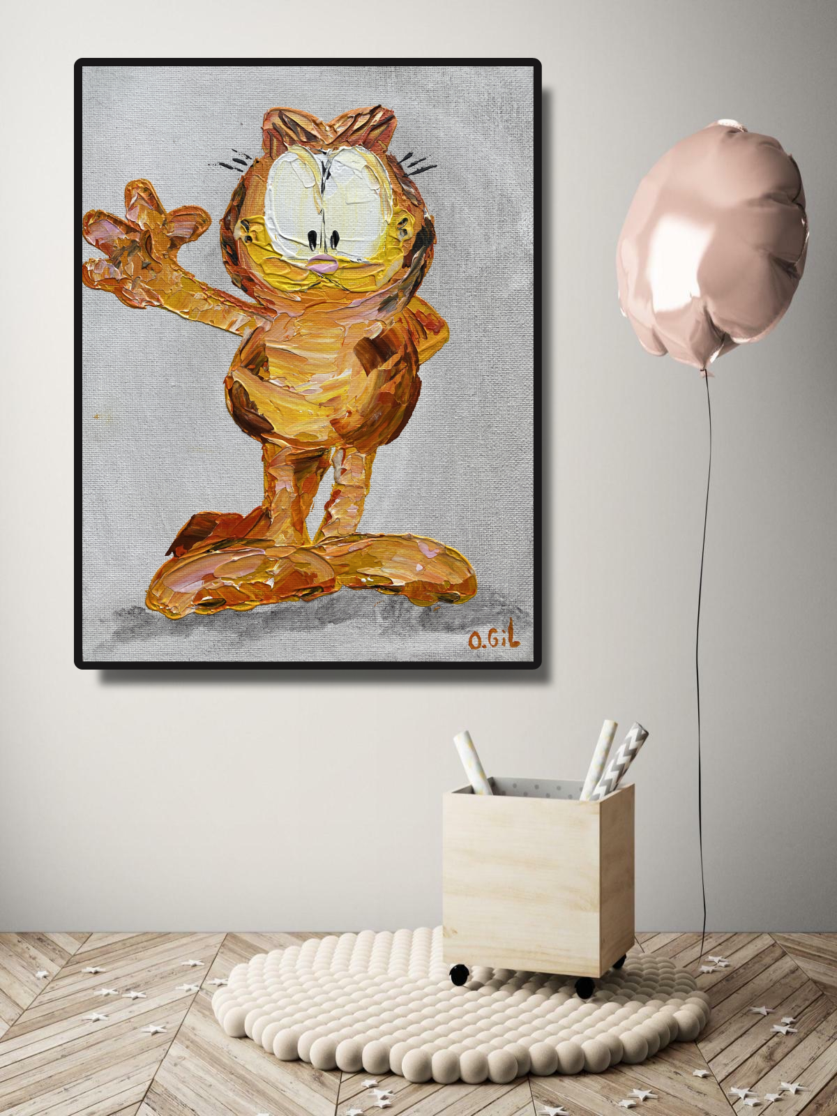 Garfield Wall Art / Garfield Canvas Painting / Garfield Orig - Inspire ...