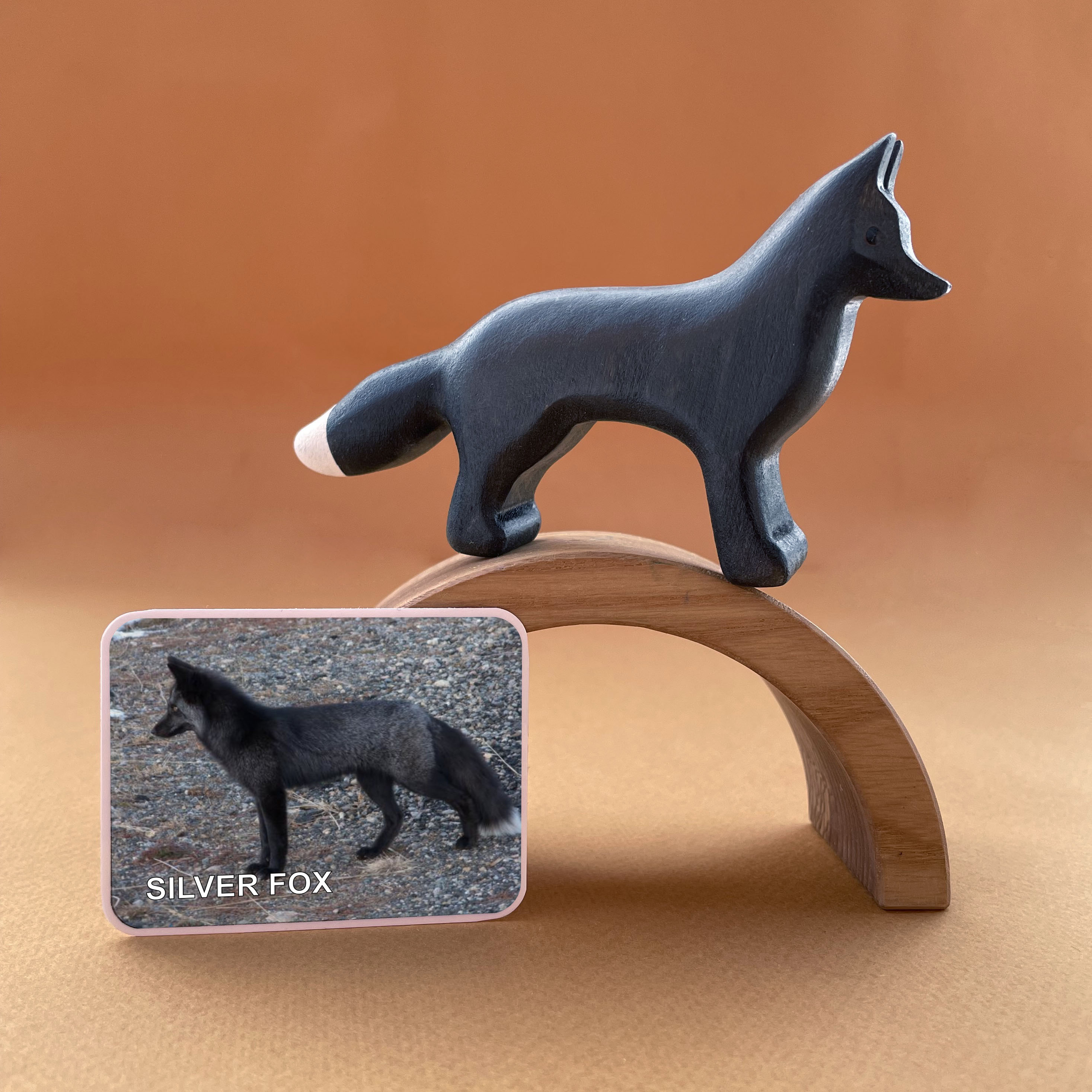 Wooden silver fox figurine (1 pcs) - Wooden animals - Wooden - Inspire ...
