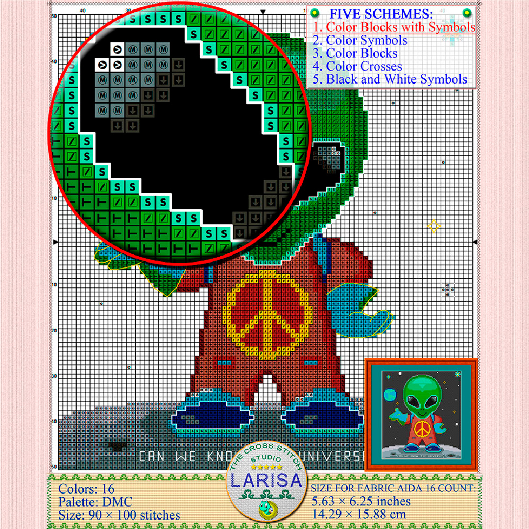 Alien Cross Stitch Pattern | Alien visitor - Inspire Uplift