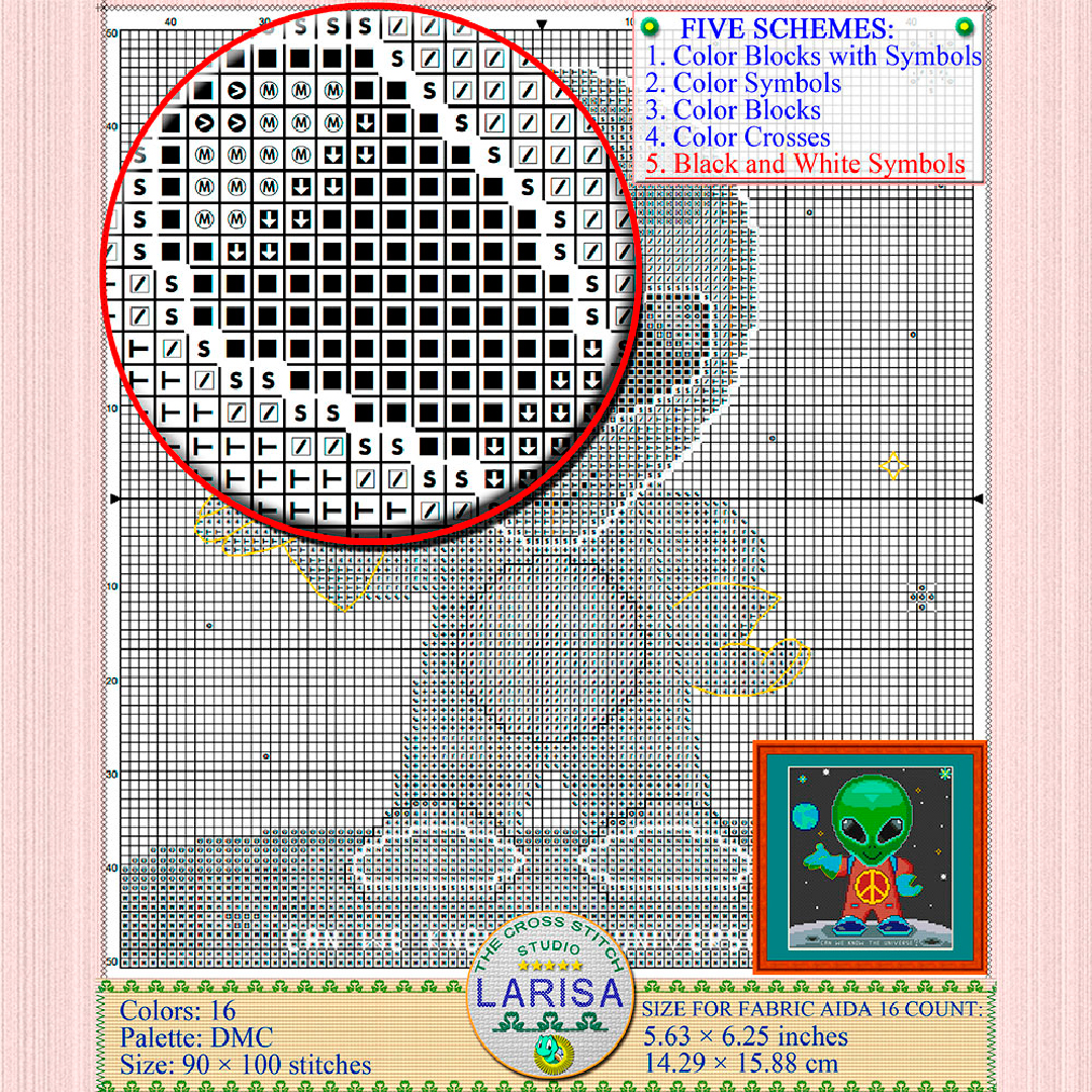 Alien Cross Stitch Pattern | Alien visitor - Inspire Uplift