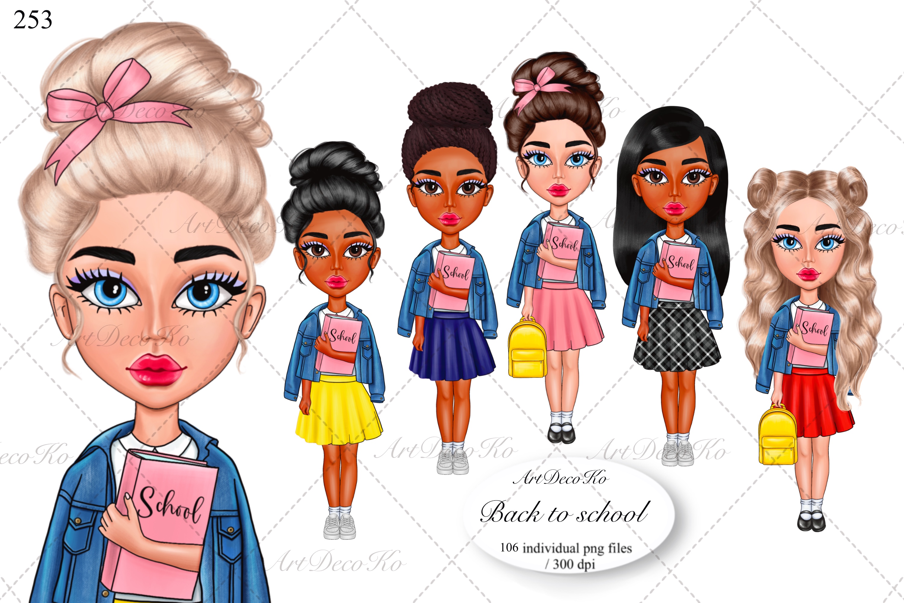 School girl, student clipart. Back to school. | Inspire Uplift
