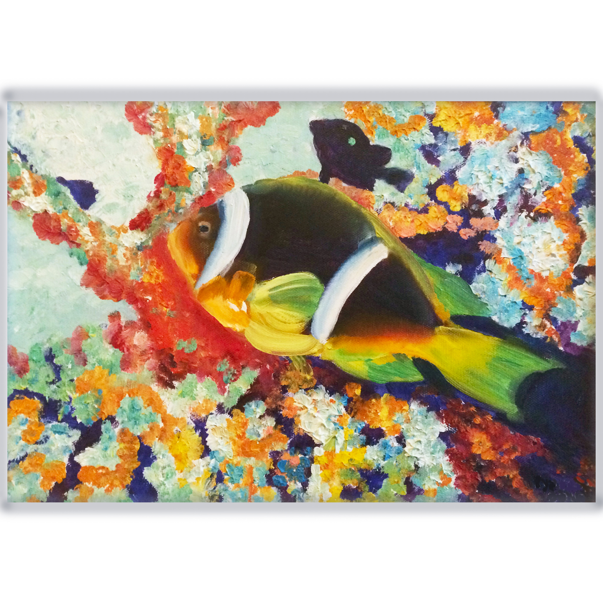 Fish painting, Original art, Underwater wall art? Coral oil - Inspire ...