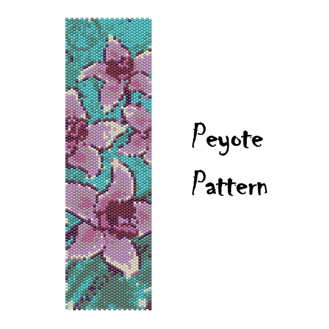 Flowers Peyote Bead Pattern, Seed Beading Bracelet, Peyoted | Inspire ...