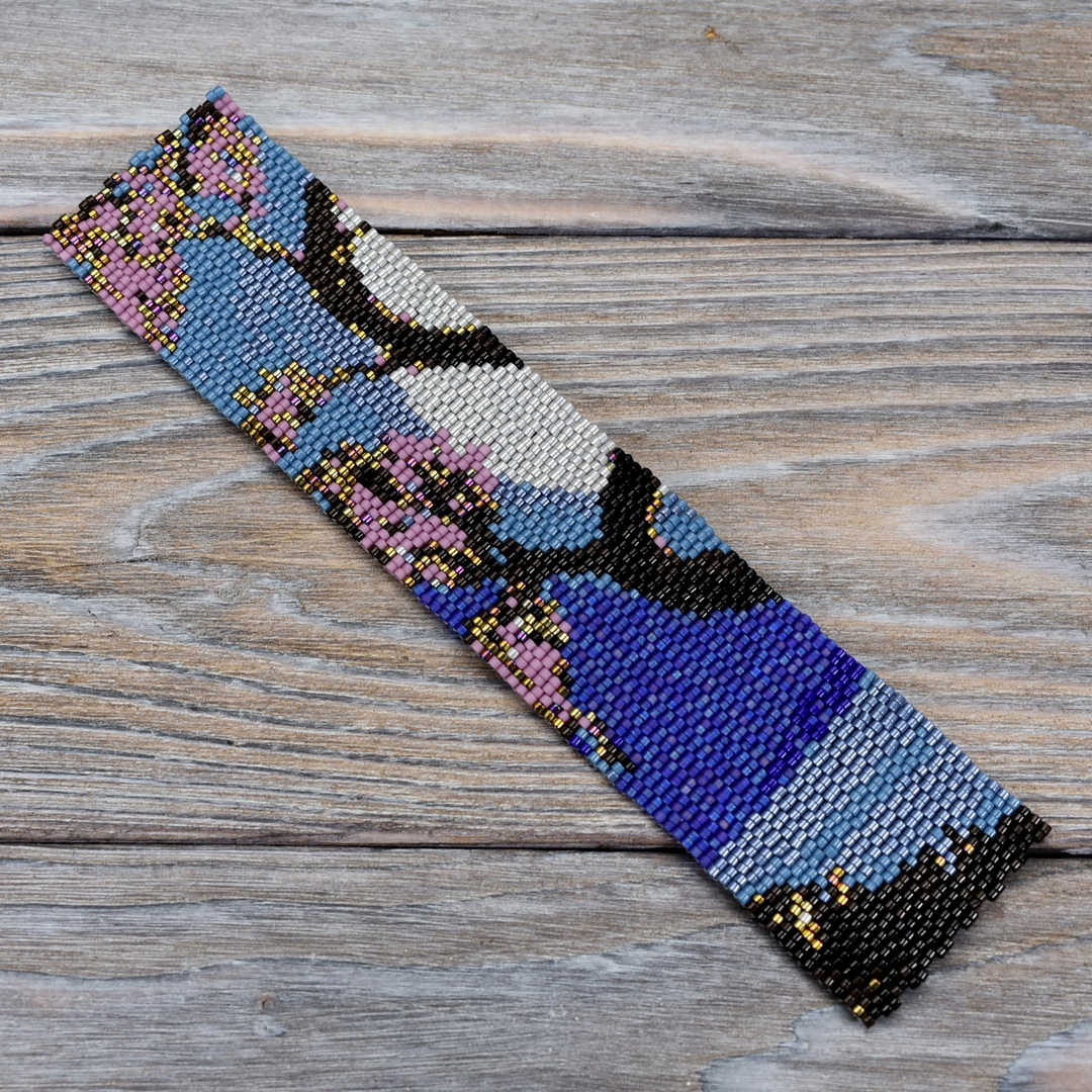 Night Moon Sakura Peyote Bead Pattern, Seed Beading Bracelet - Inspire ...
