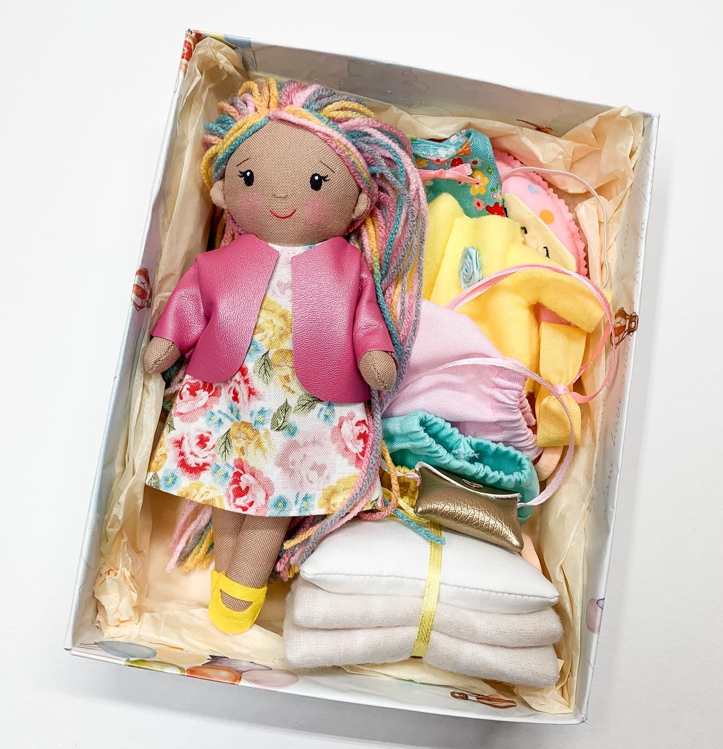 Rag doll with clothes, Rainbow haired cloth doll with the se - Inspire ...