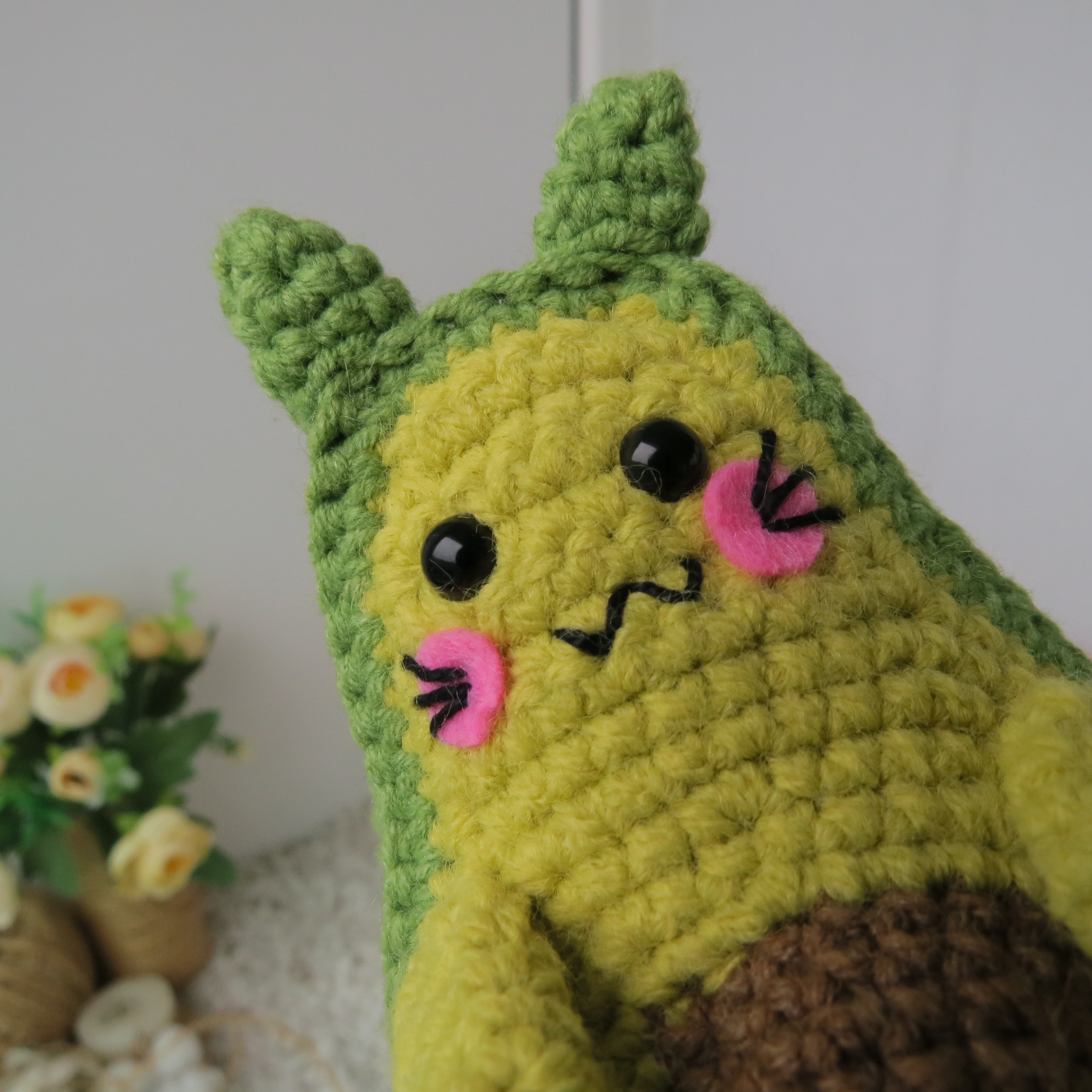 Crochet avocado cat pattern PDF. Amigurumi avocat tutorial f - Inspire ...