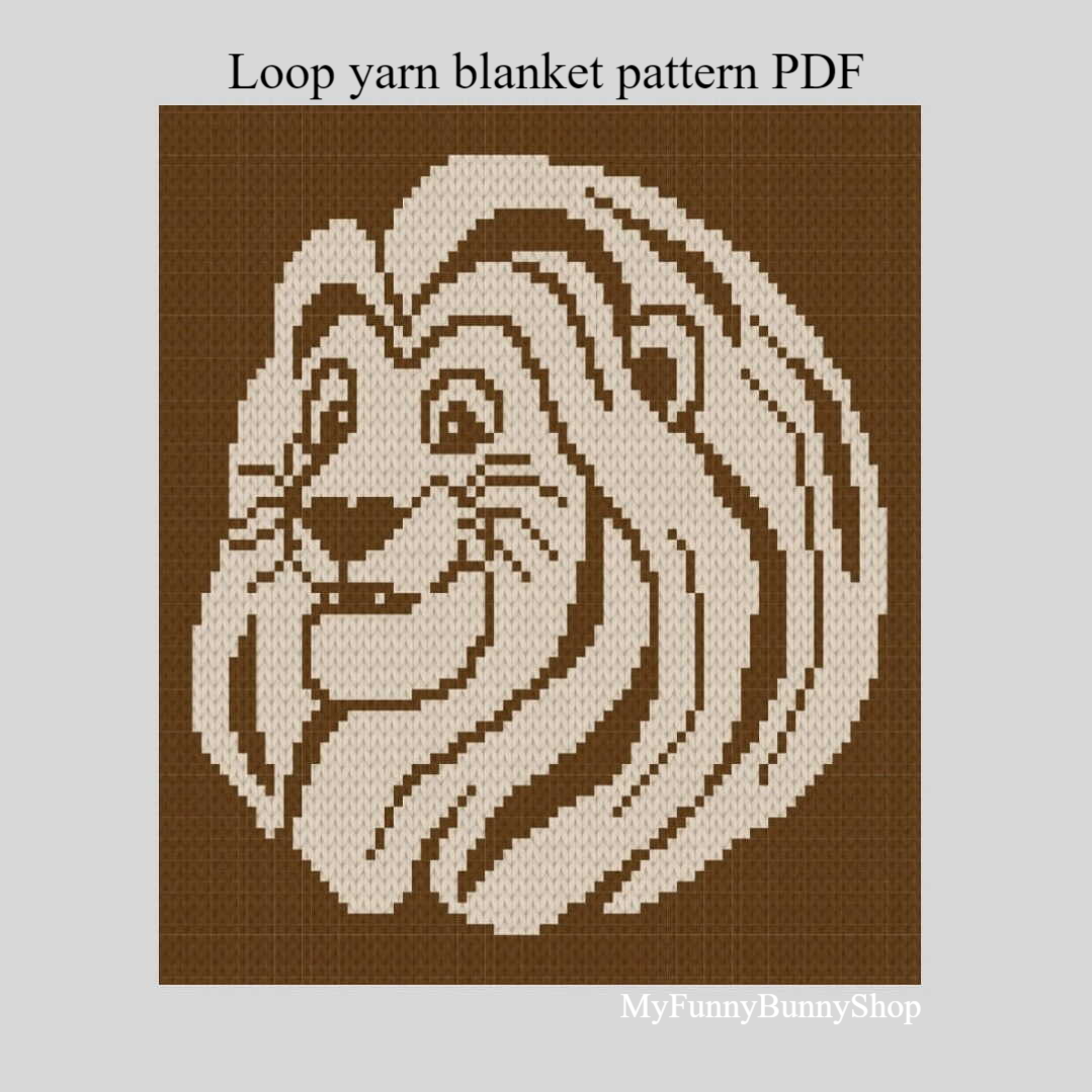 Loop yarn Lion blanket pattern PDF | Inspire Uplift