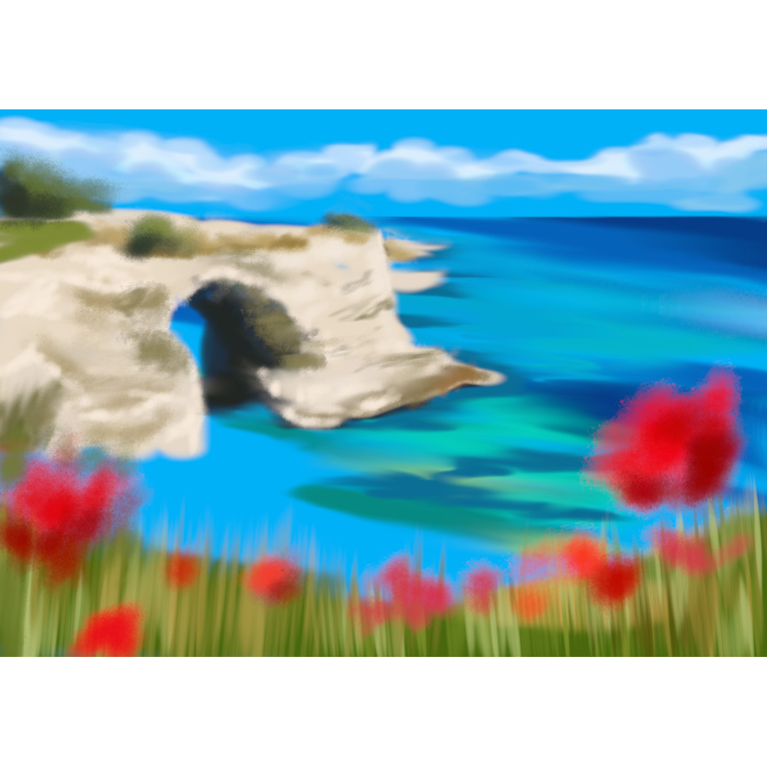 Puglia poppies Digitl art Paper poster art Puglia art | Inspire Uplift