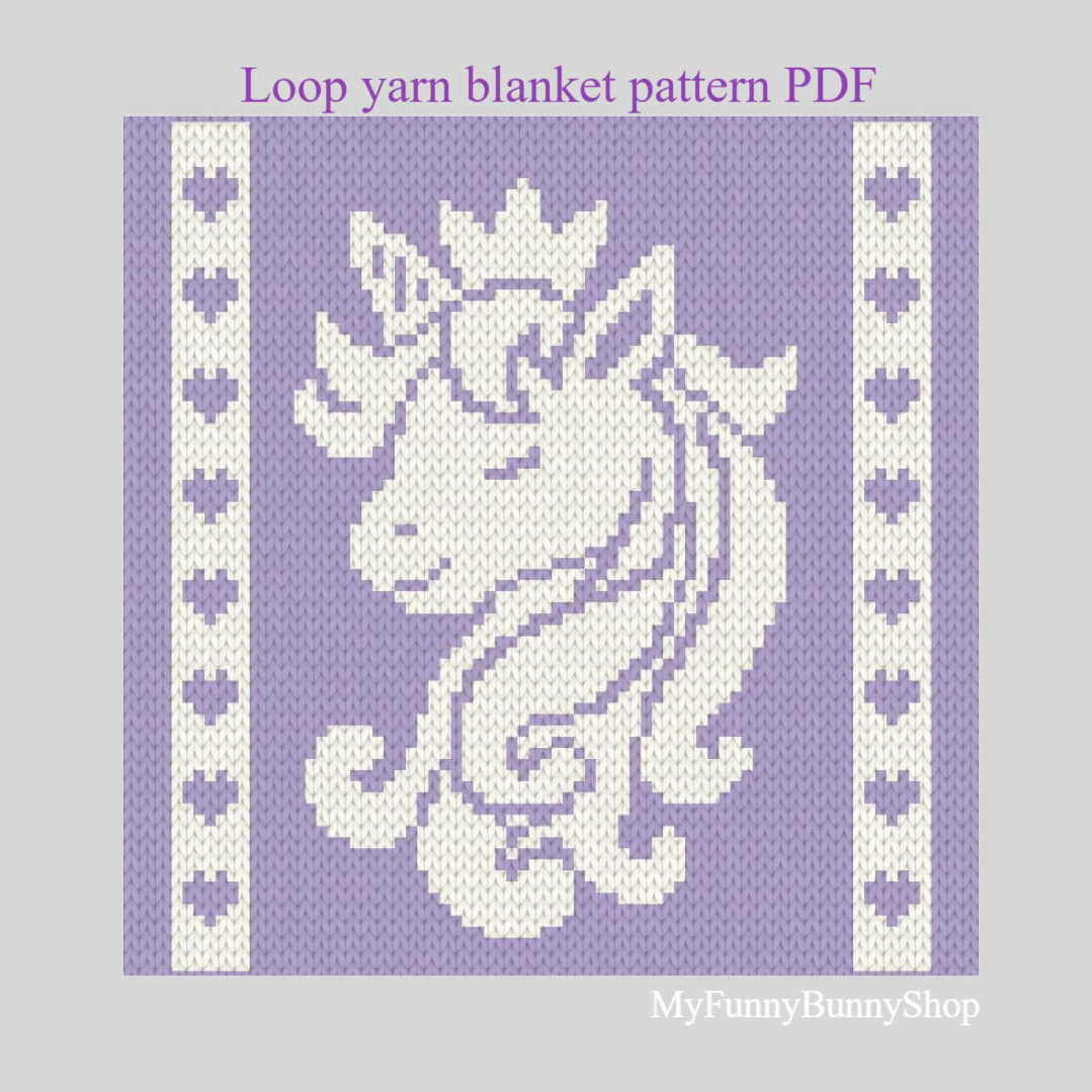 Loop yarn Unicorn blanket pattern PDF - Inspire Uplift