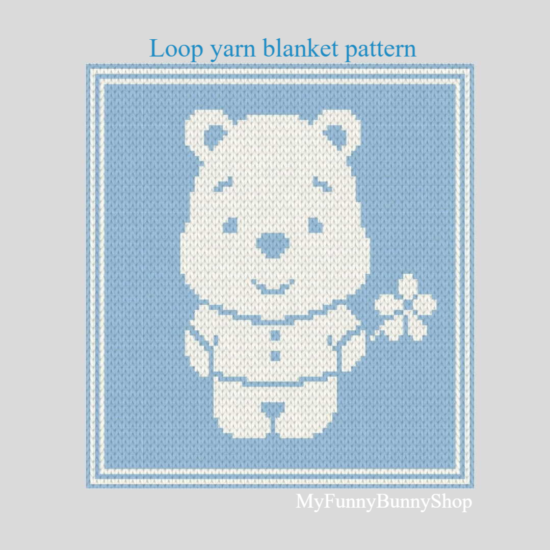 Loop yarn Bear baby blanket pattern PDF - Inspire Uplift