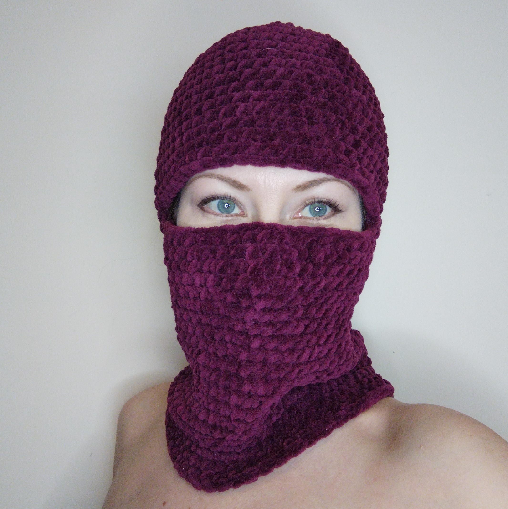 Hand knit balaclava Crochet ski mask Full face helmet hat | Inspire Uplift