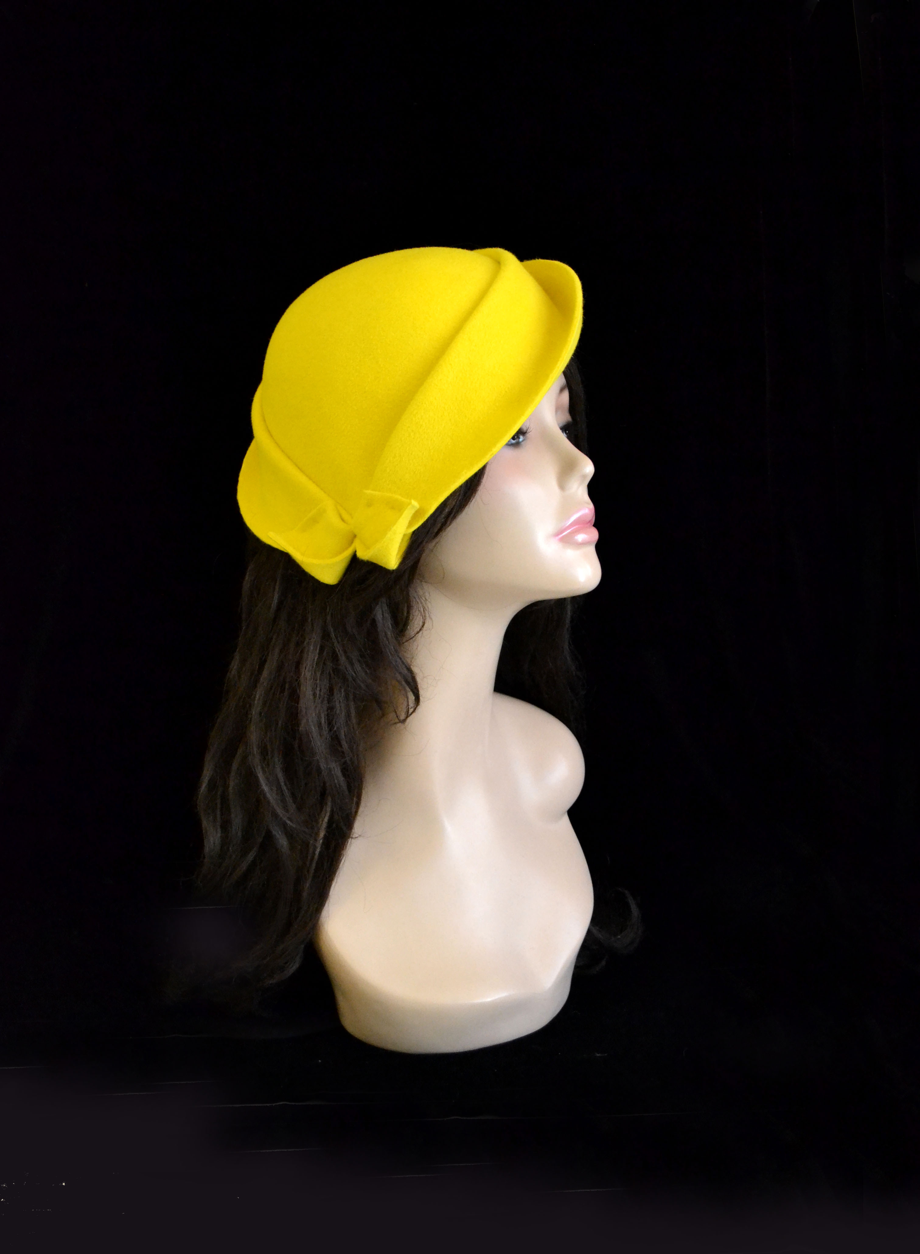 yellow vintage hat, 1920s style hat, winter hat, 1930s hat, - Inspire ...