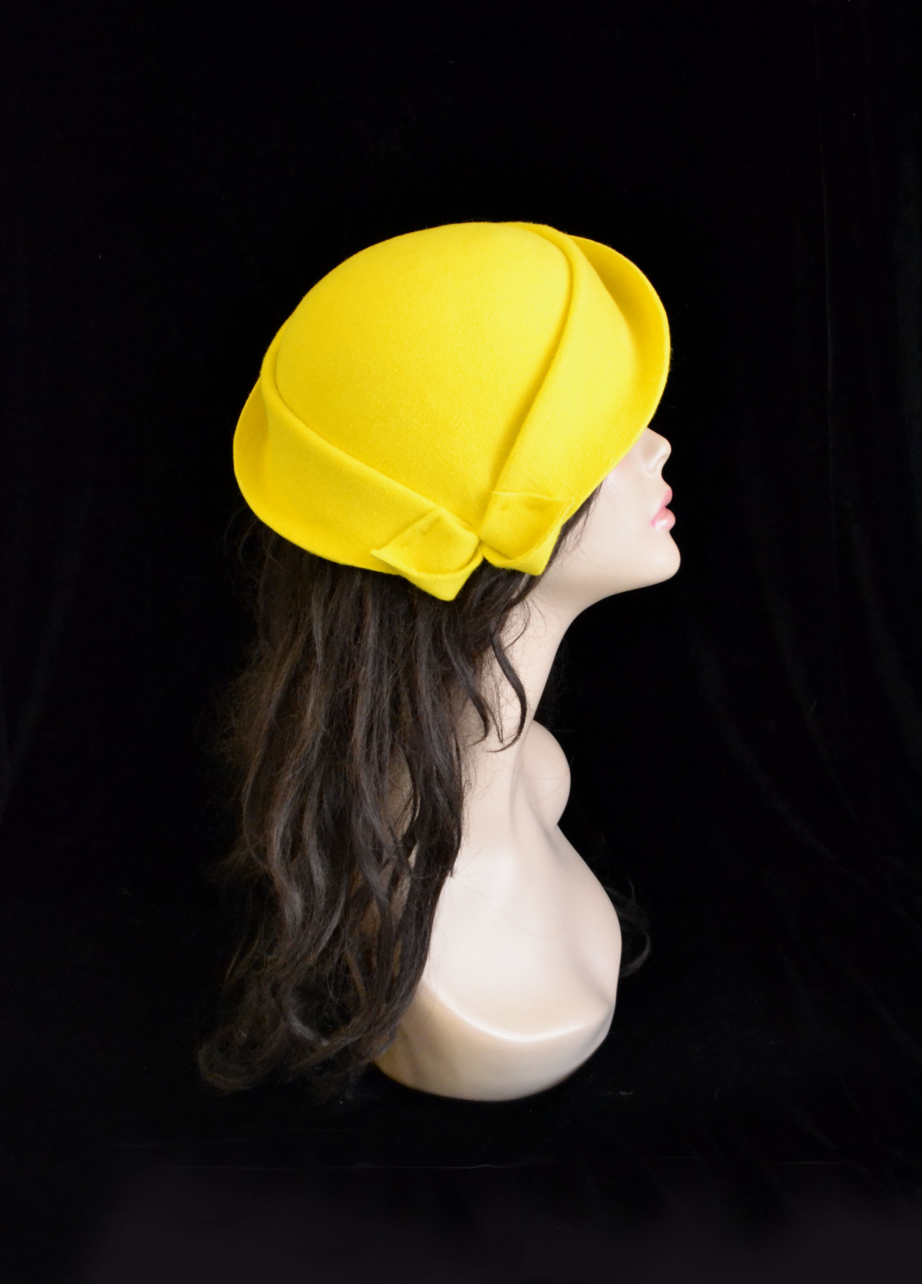 yellow vintage hat, 1920s style hat, winter hat, 1930s hat, - Inspire ...