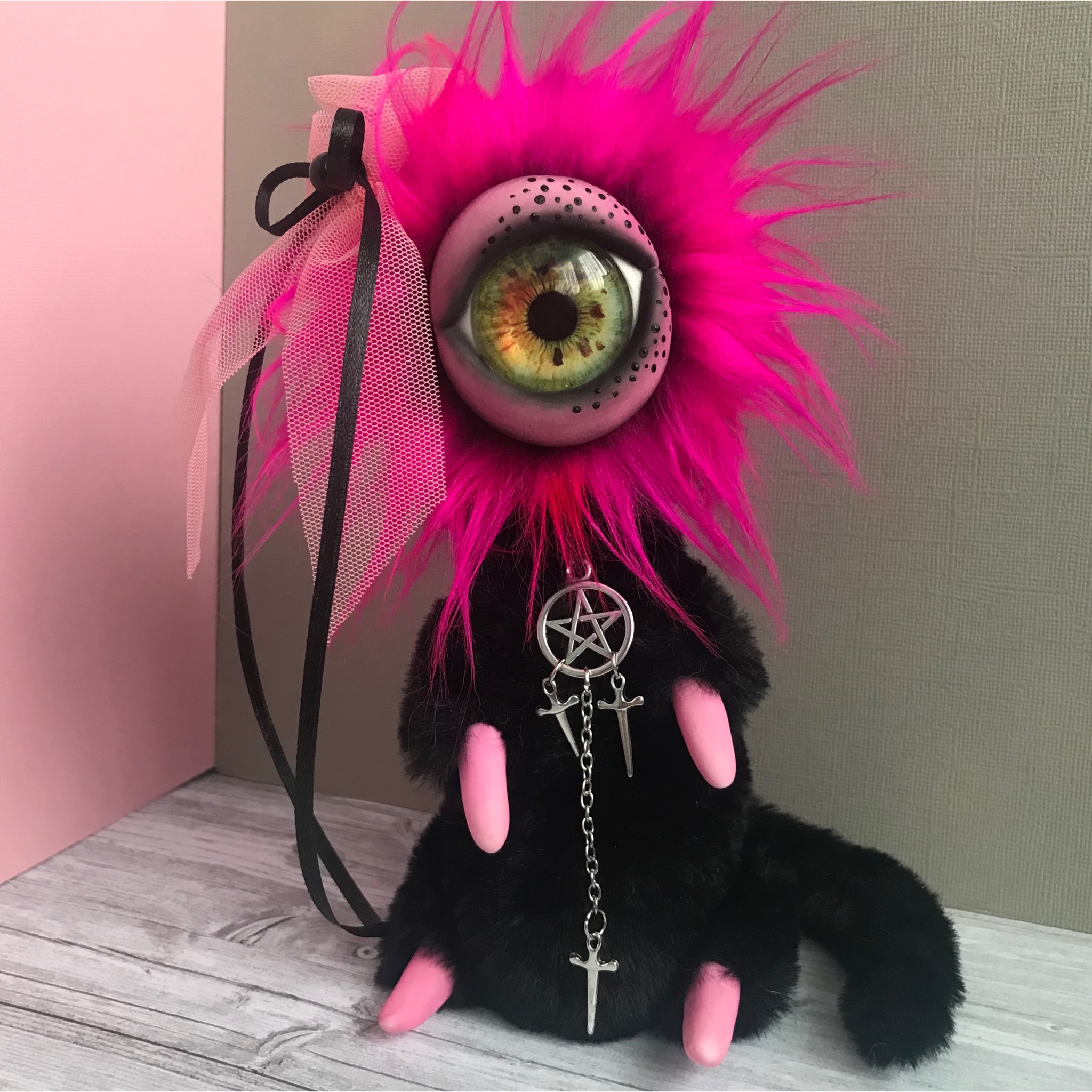 OOAK Cyclops doll Fantasy creature clay ART toy Emo style Do - Inspire ...