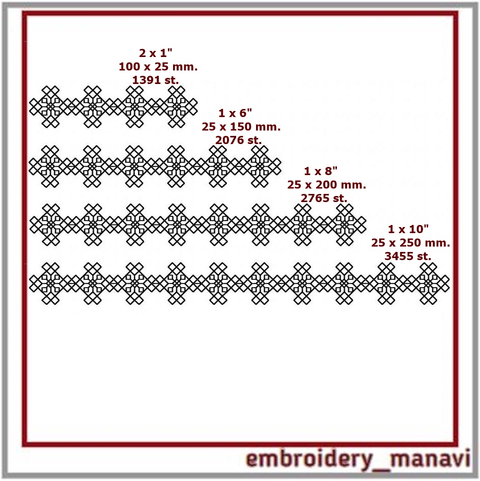 Blackwork Machine embroidery design in 4 size, 2 pattern. - Inspire Uplift