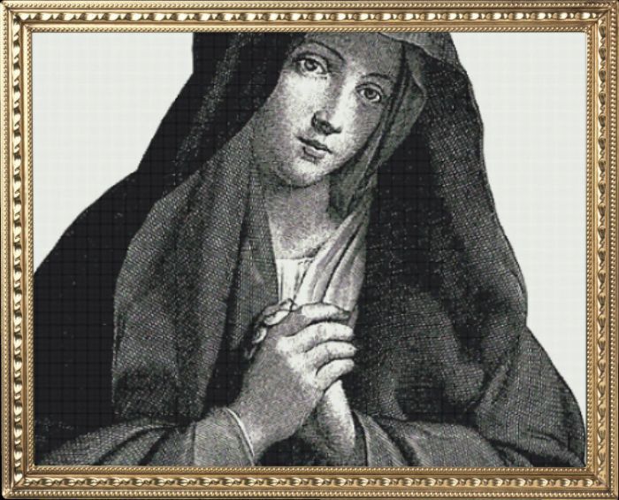 PDF Counted Vintage Cross Stitch Pattern | The Virgin Mary | - Inspire ...