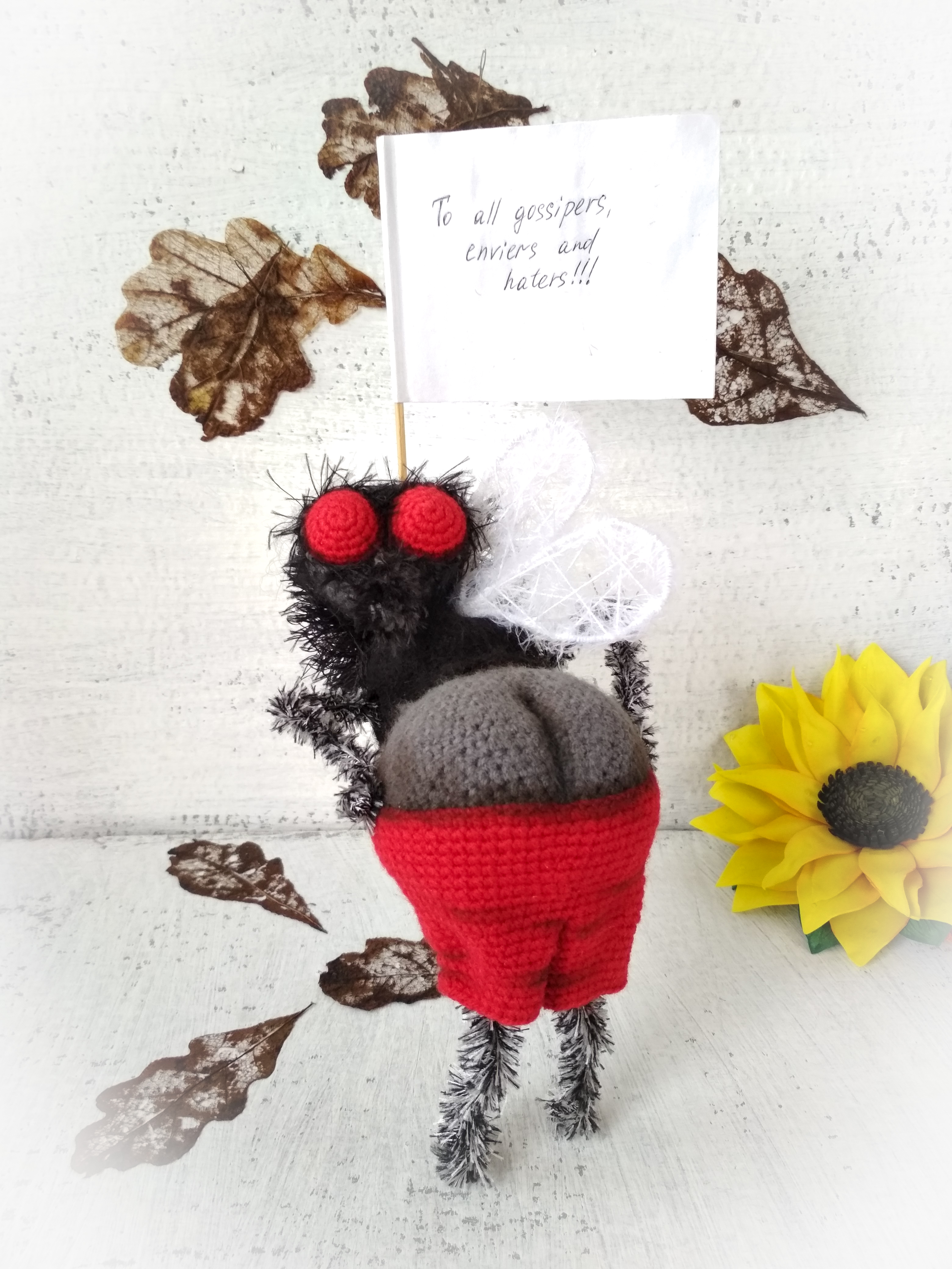Soft toy fly. Cicada art toy crochet. Handmade animal fly. B - Inspire ...