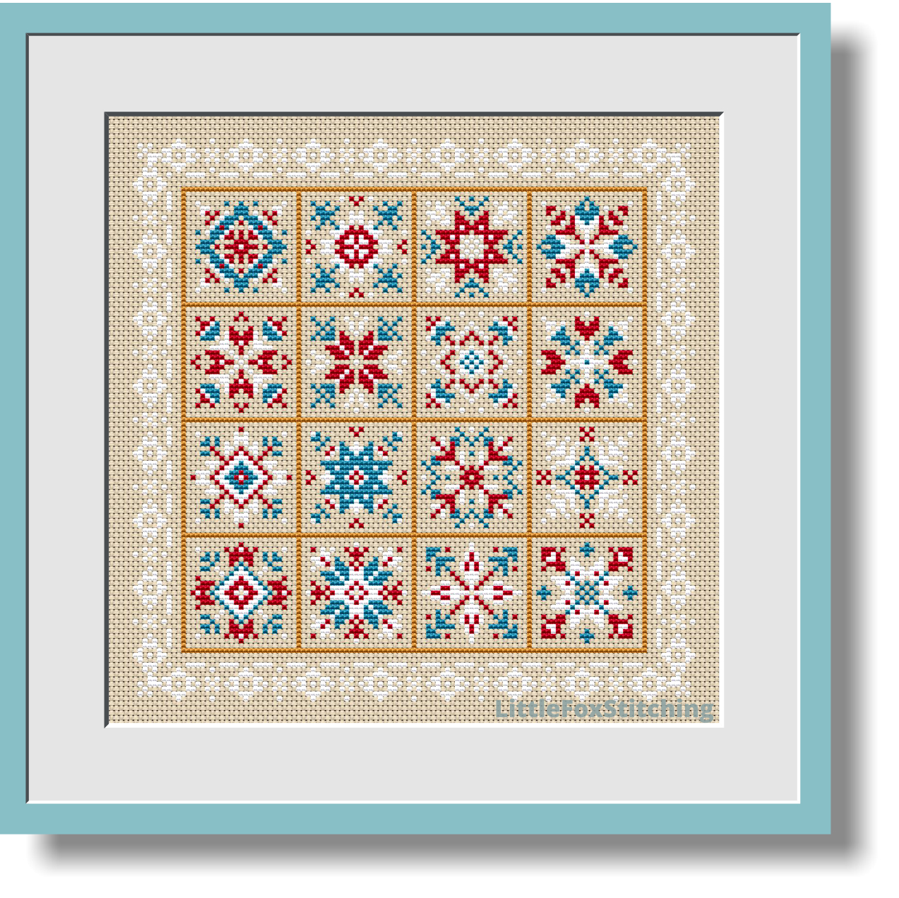 Christmas Patchwork Cross Stitch Winter Sampler 2 | Inspire Uplift