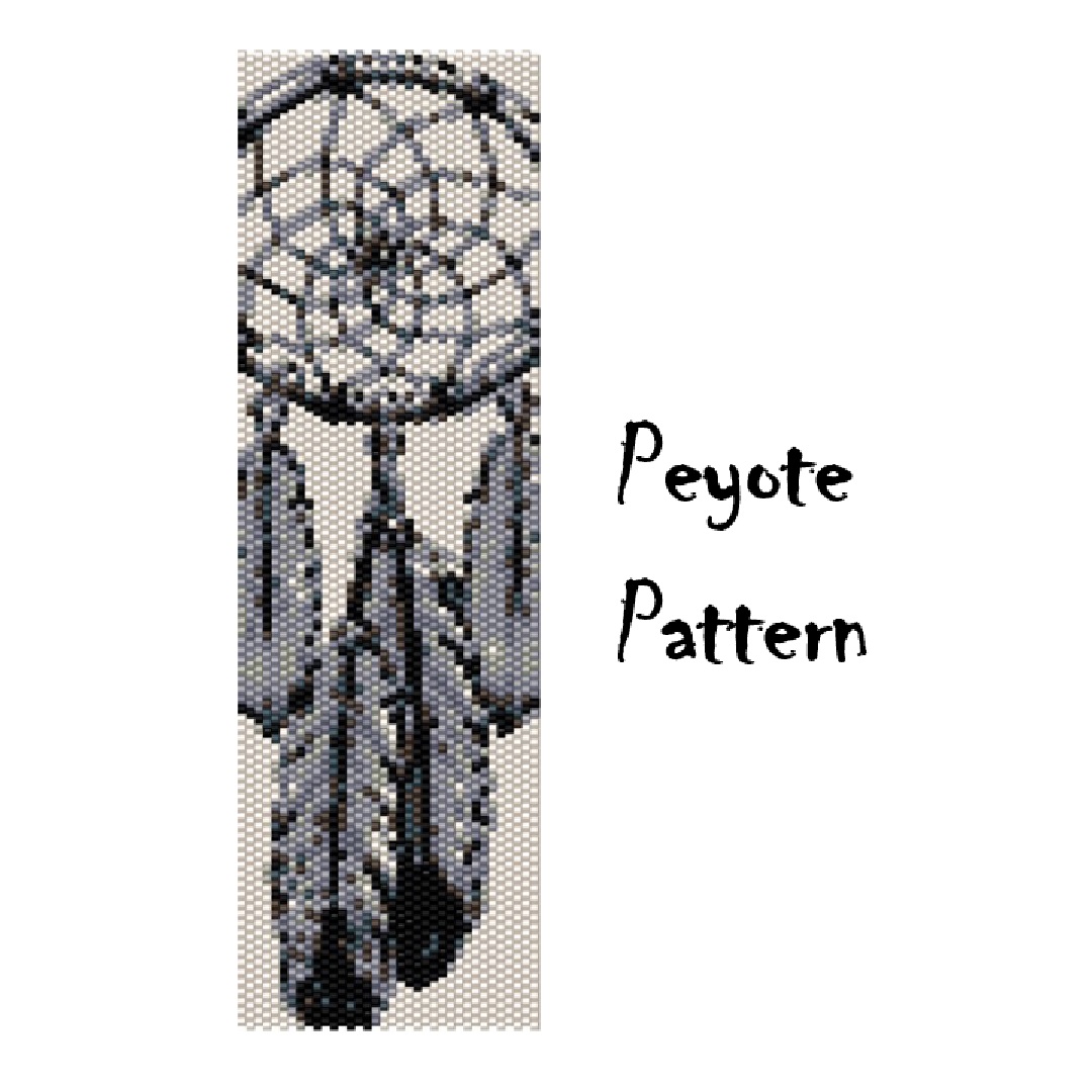 Dreamcatcher Bead Peyote Pattern, Seed Beading Monochrome Br | Inspire ...