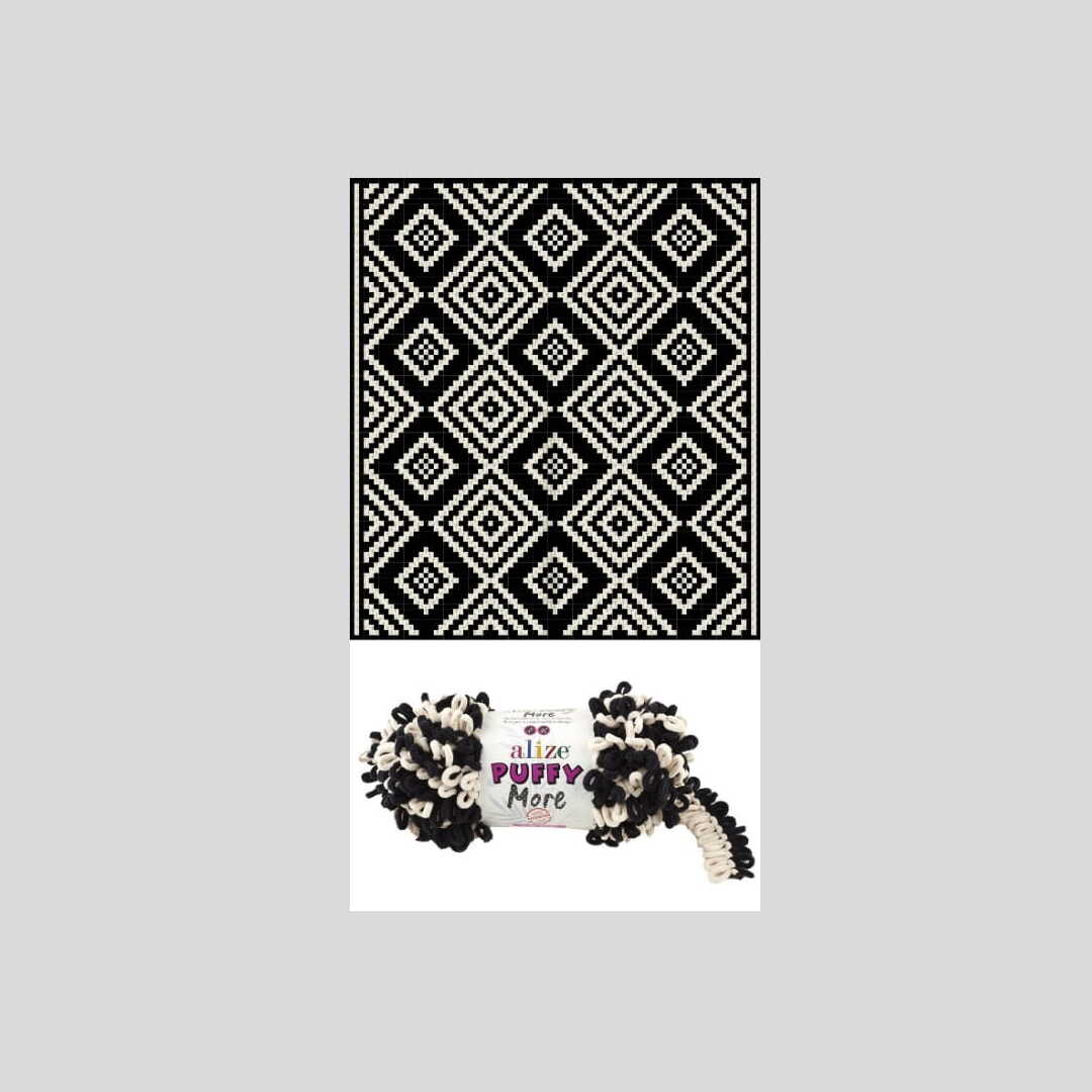 Loop yarn Mosaic Rhombus blanket pattern PDF - Inspire Uplift