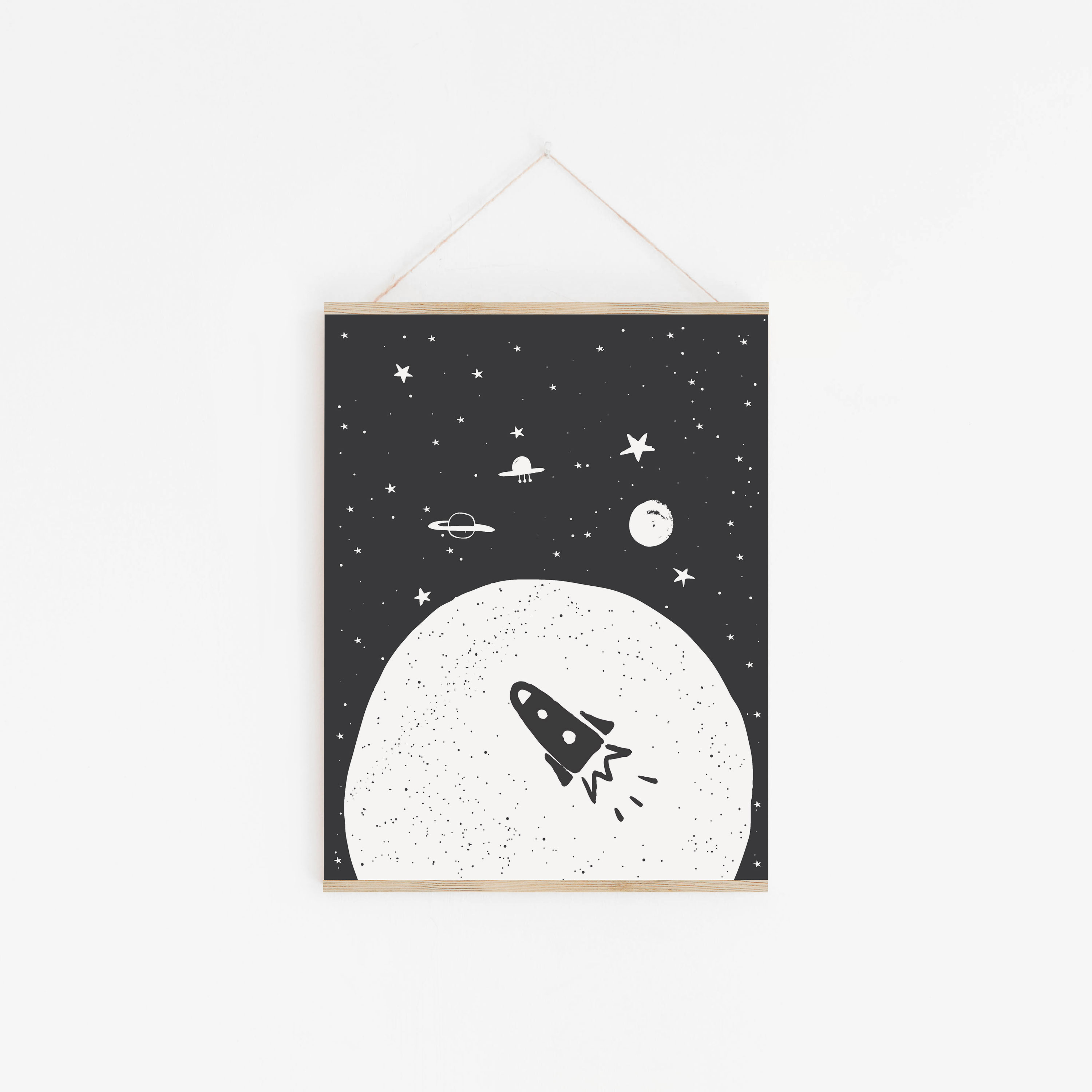 Space Rocket print, Rocket poster for kids, Space print for - Inspire ...