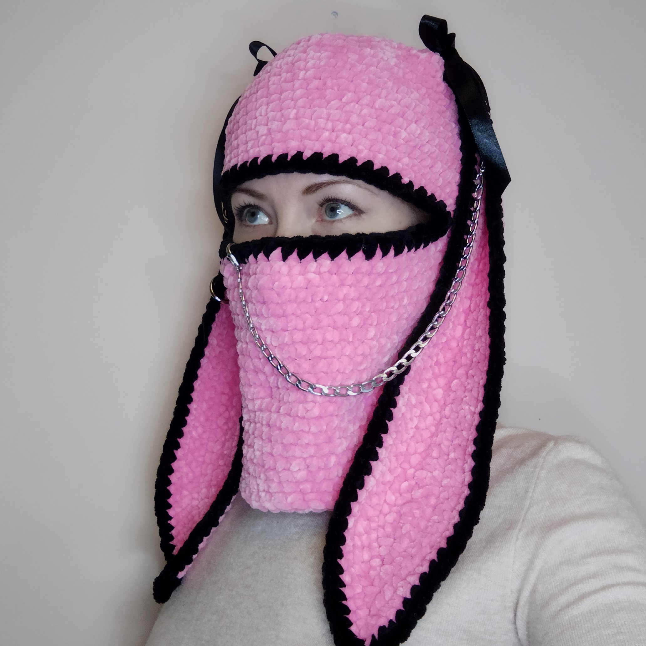 Kawaii bunny balaclava. Lolita bunny full face mask, Fluffy - Inspire ...